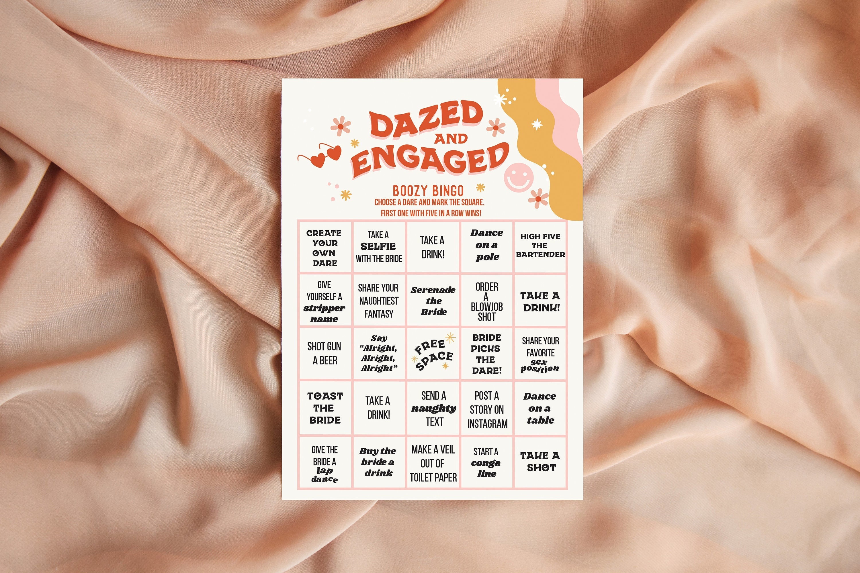 Dazed and Engaged Bachelorette Party Game Retro 70s Vintage - Etsy