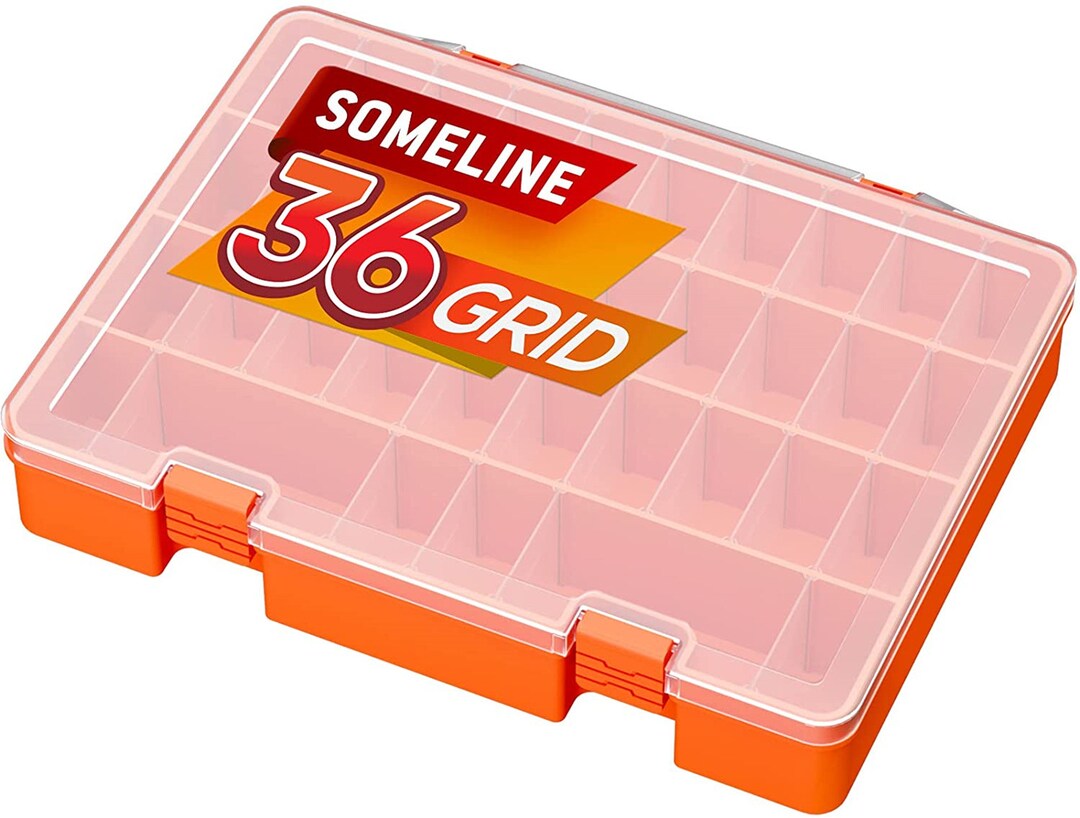 36 Compartment Small Parts Storage Container Adjustable Compartments ...
