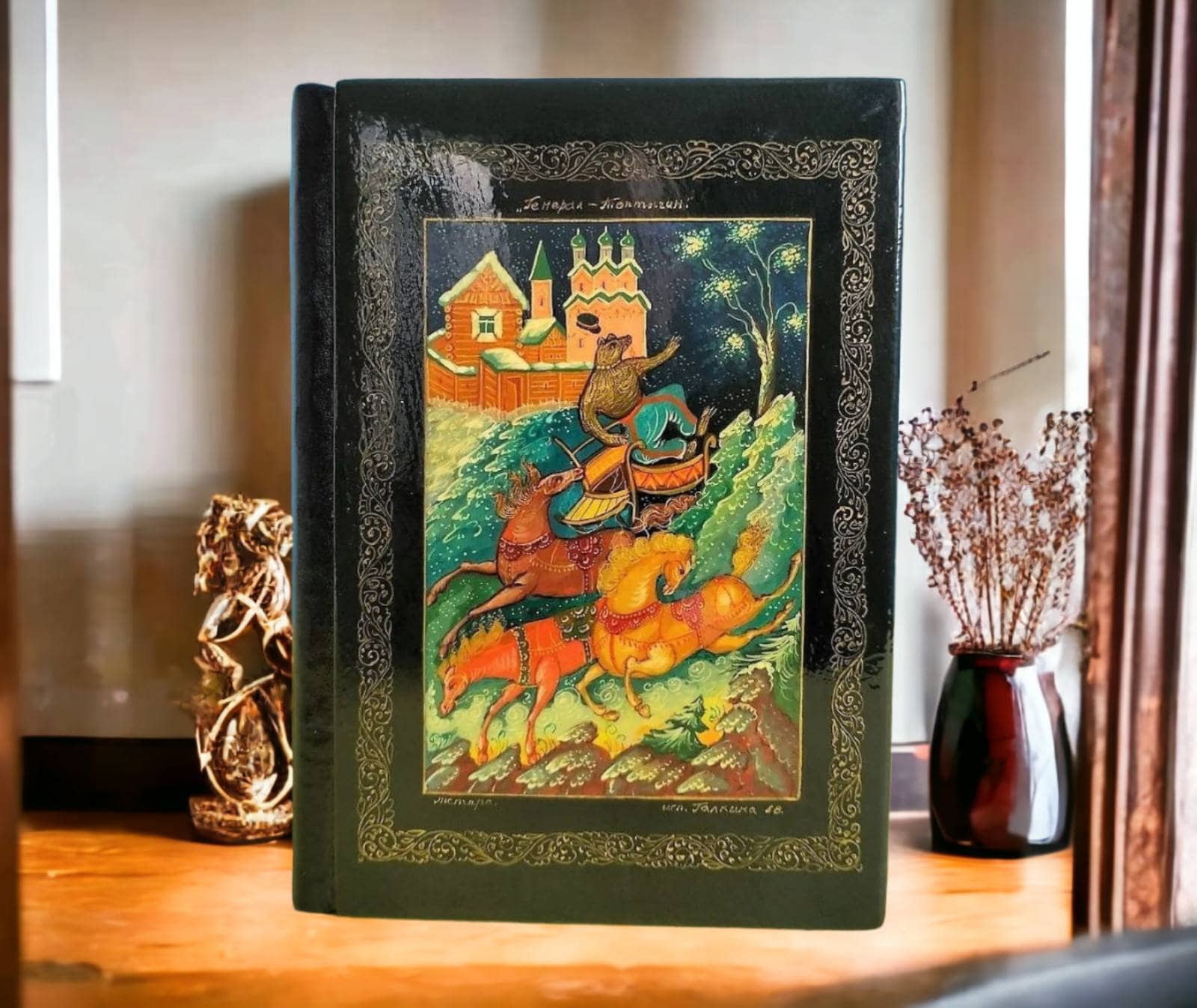 Original Hand Painted USSR Russian Lacquer Notepad Address Book Phone ...