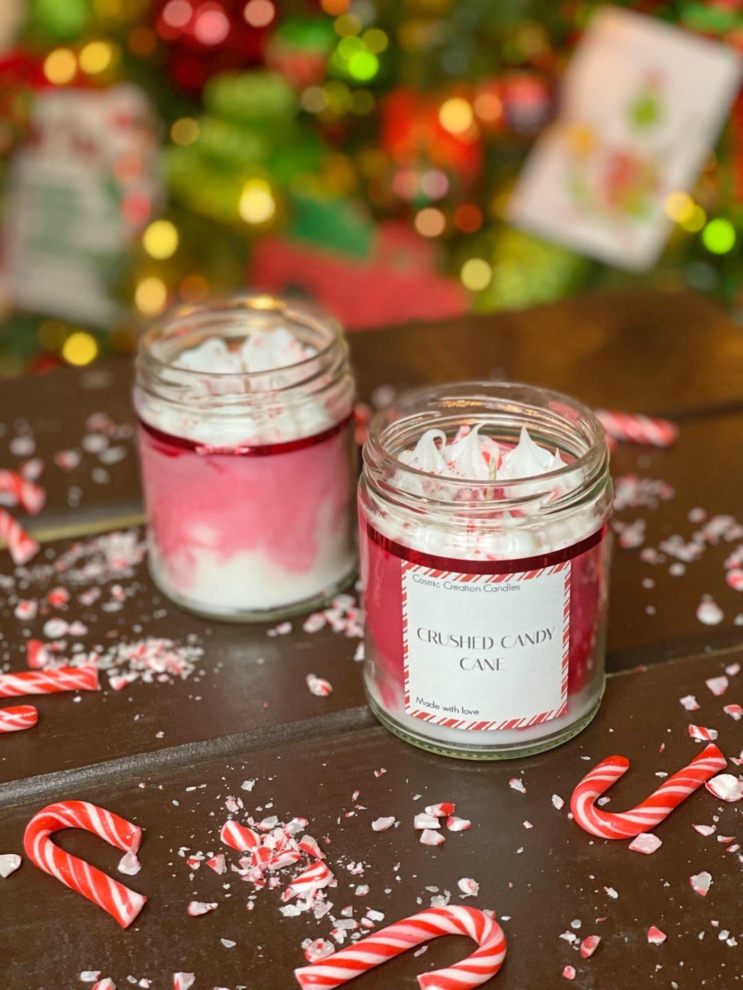 Crushed Candy Cane - Christmas Candles - Candy Cane Candle - Holiday ...