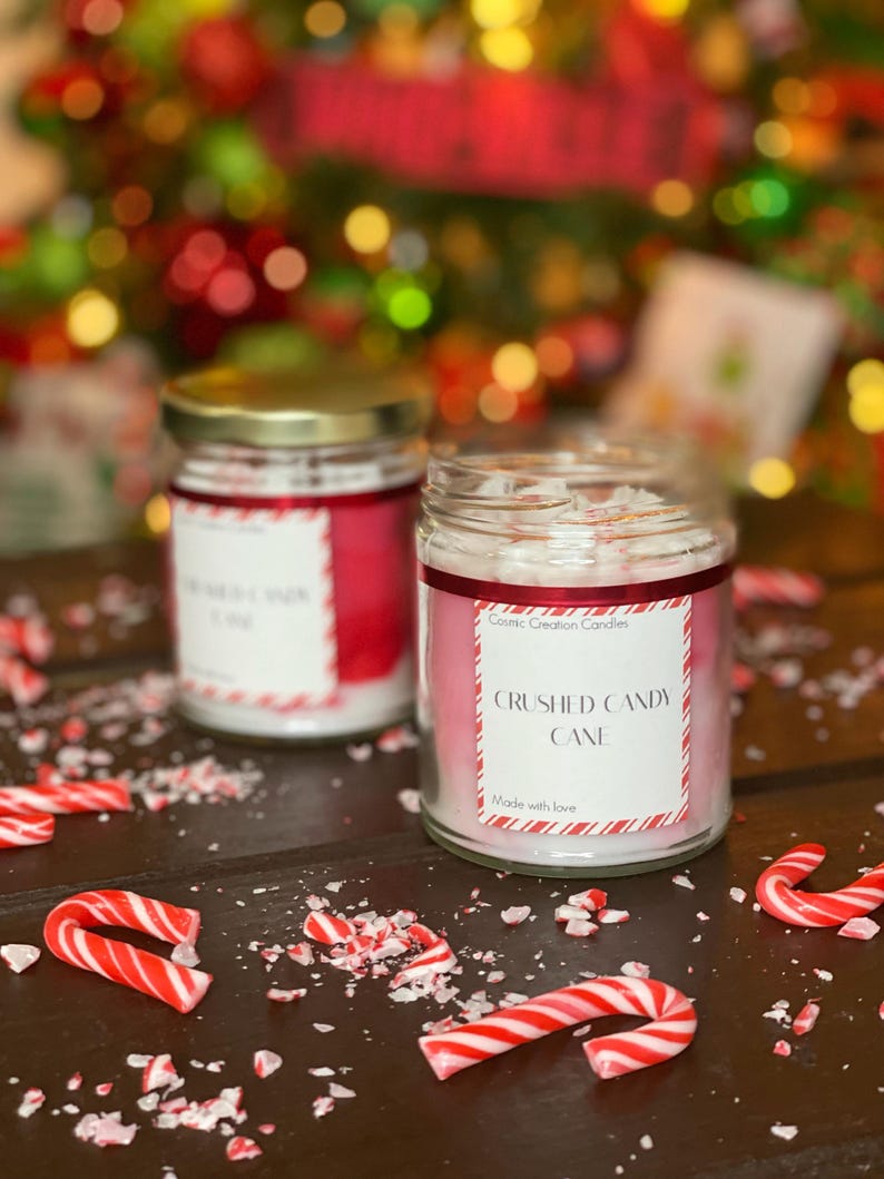 Crushed Candy Cane - Christmas Candles - Candy Cane Candle - Holiday ...