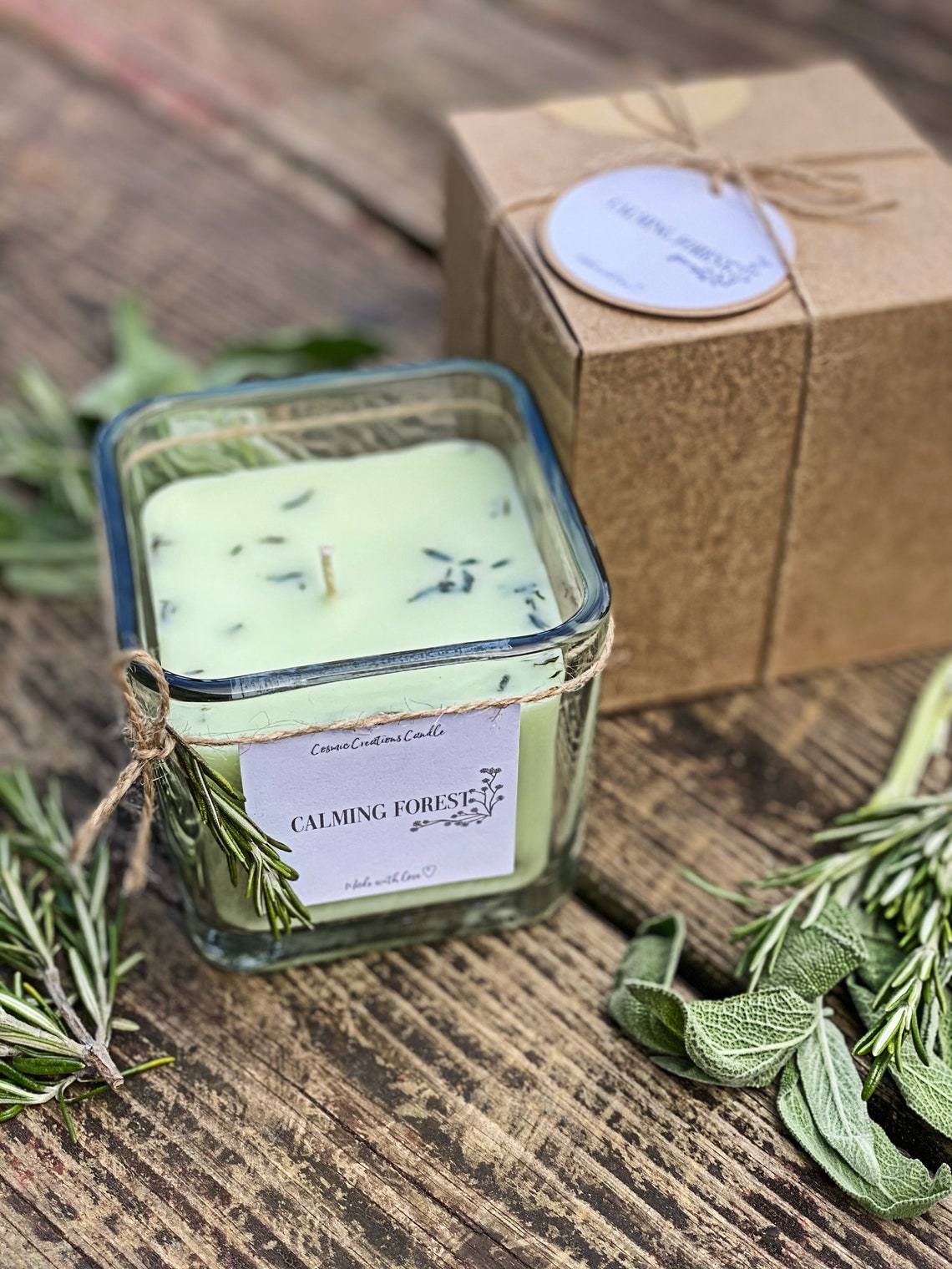 Calming Forest Sage Candle Rosemary Candle Pine Candle | Etsy