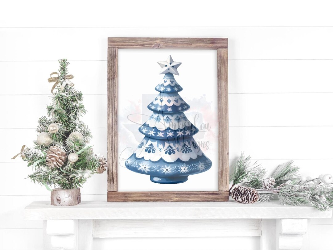 Delft Blue Christmas Tree | Coquette Tree | Blue Christmas | Porcelain ...