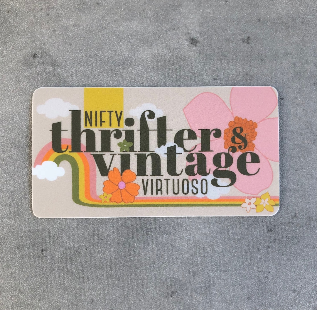 Die Cut Vinyl Sticker Decal Nifty Thrifter & Vintage - Etsy España