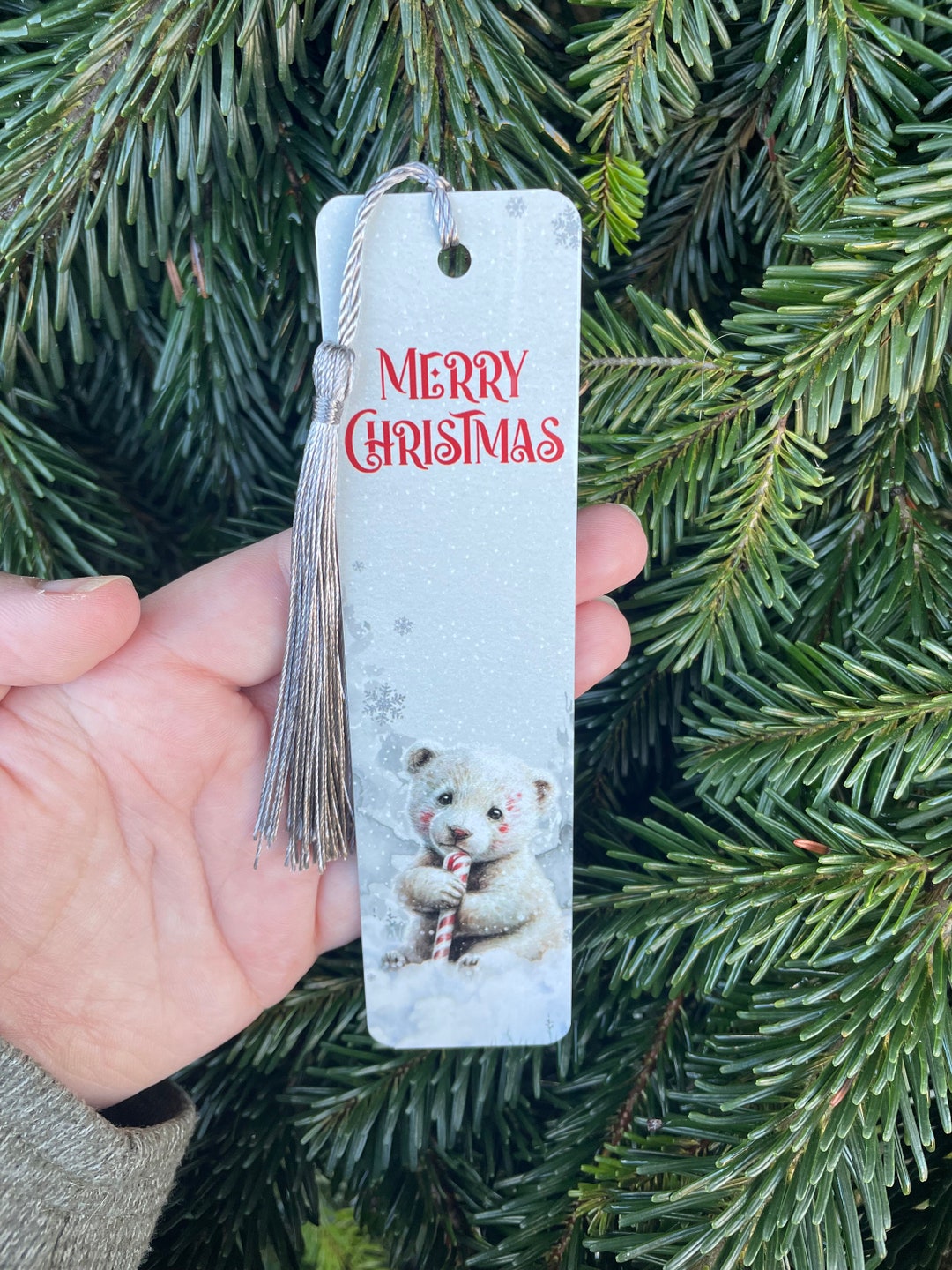 Christmas Polar Bear Bookmark Stocking Filler Personalised Bookmark ...
