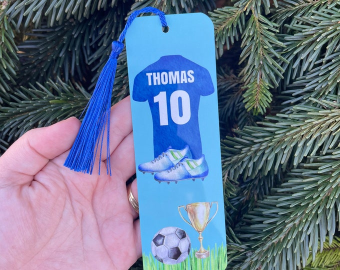 Personalised Football Team Inspired Bookmarks - Any Team Colour, Name ...