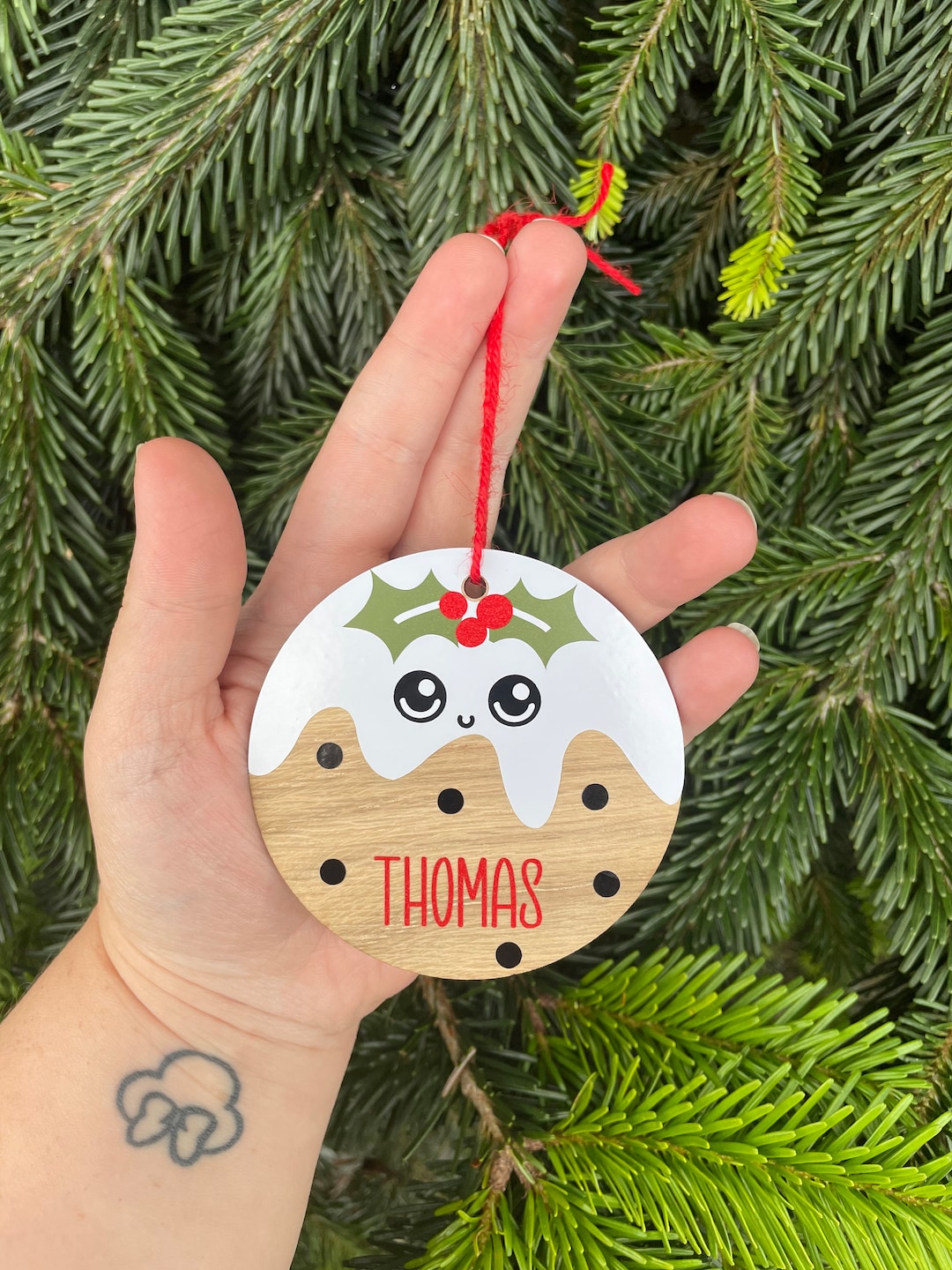 Personalised Cute Hanging Christmas Pudding Tree Decoration - Etsy