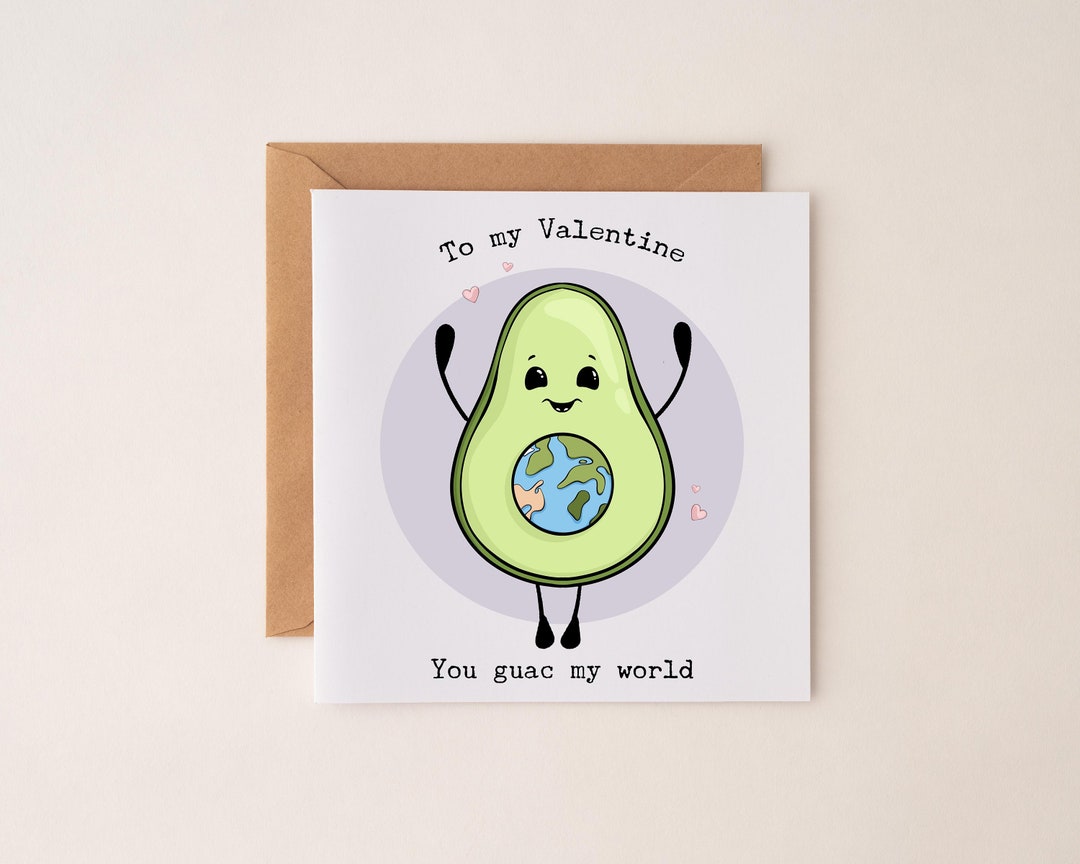 Avocado Pun Valentines Day Card | Personalised Valentines Day | Avocado ...