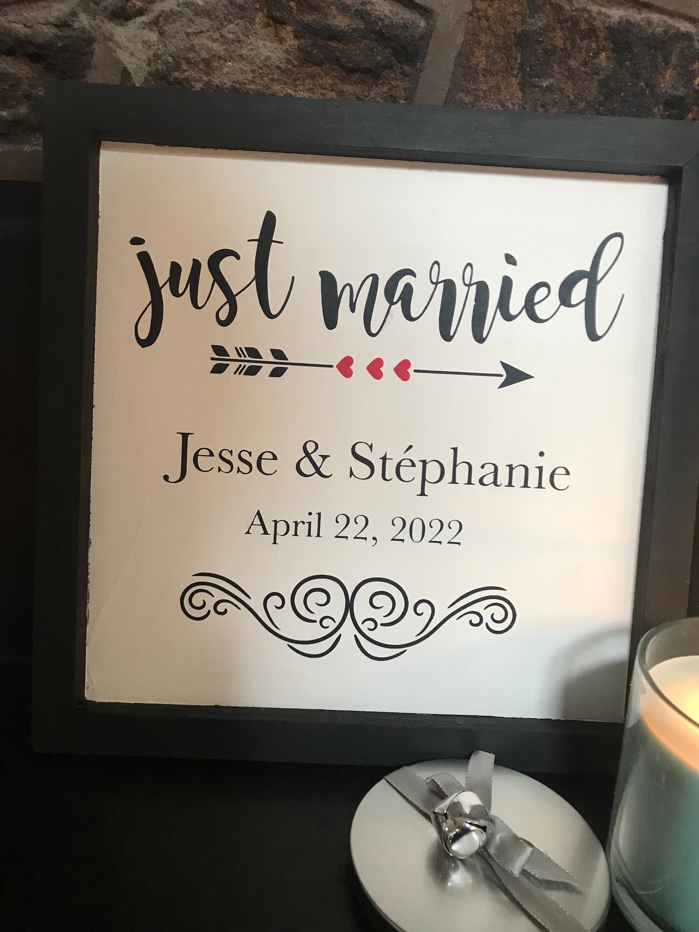 Personalized Wedding Sign, Wedding Date, Square Sign, Family Name, Wall ...