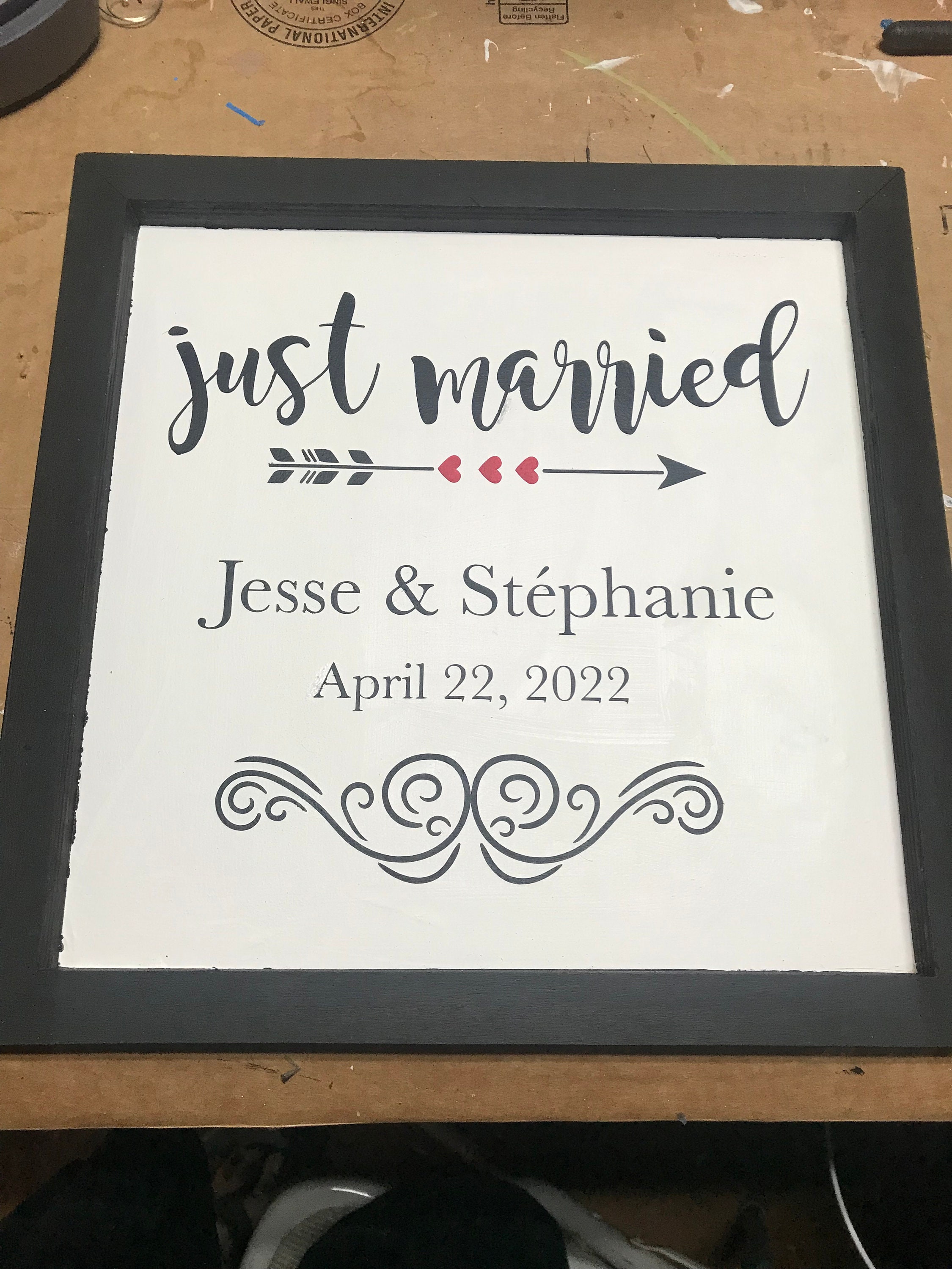 Personalized Wedding Sign, Wedding Date, Square Sign, Family Name, Wall ...