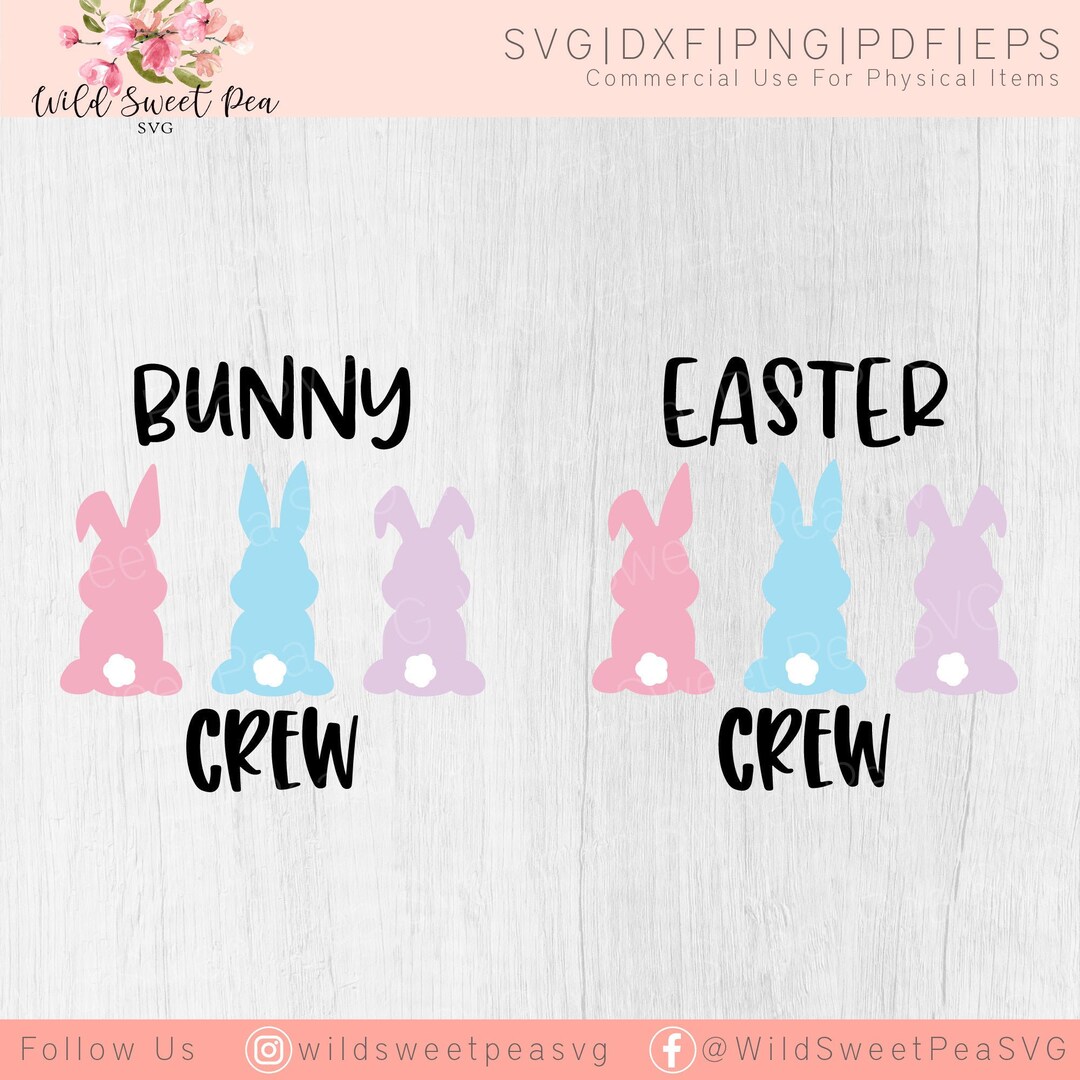 Bunny Crew Svg, Easter Crew Svg, Easter Svg, Easter Cut File, Kids ...