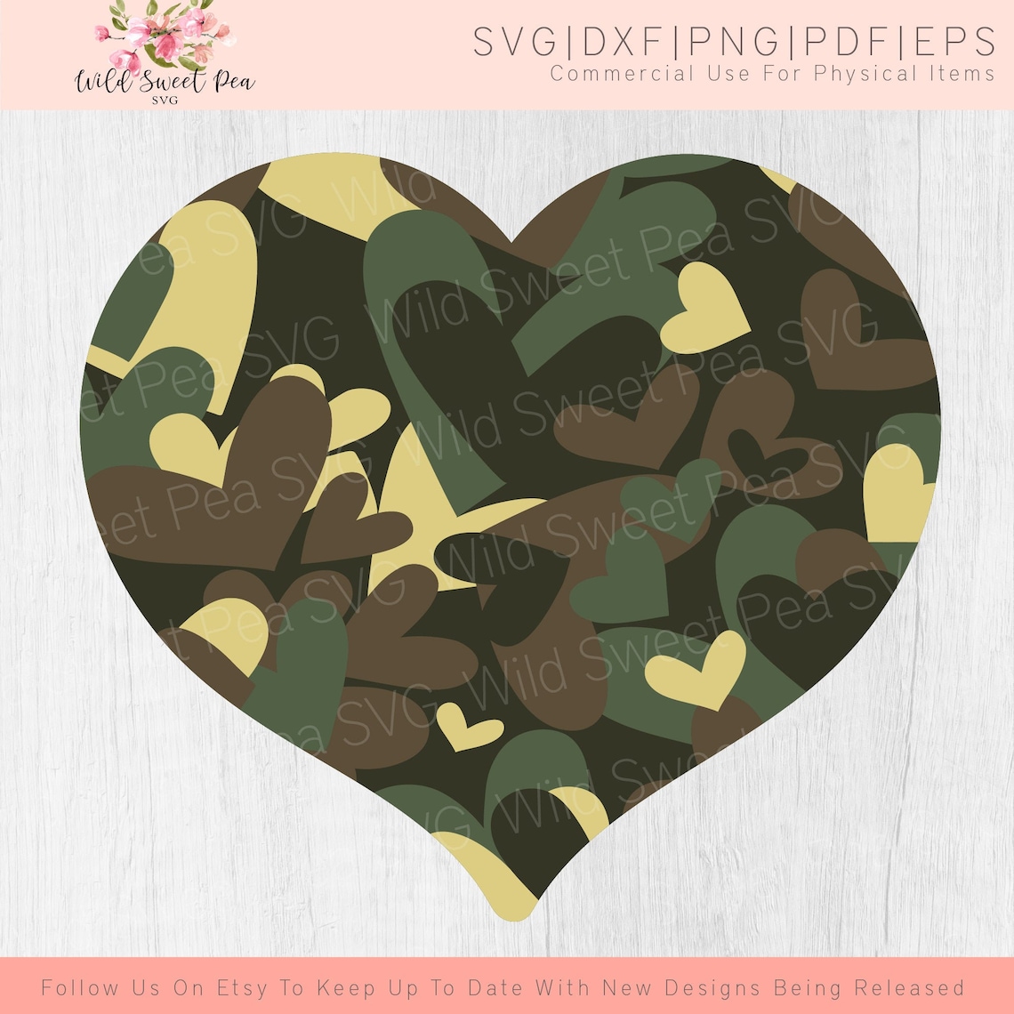 Buy Camo Heart Svg, Camo Heart Dxf, Heart Svg, Valentine's Svg ...