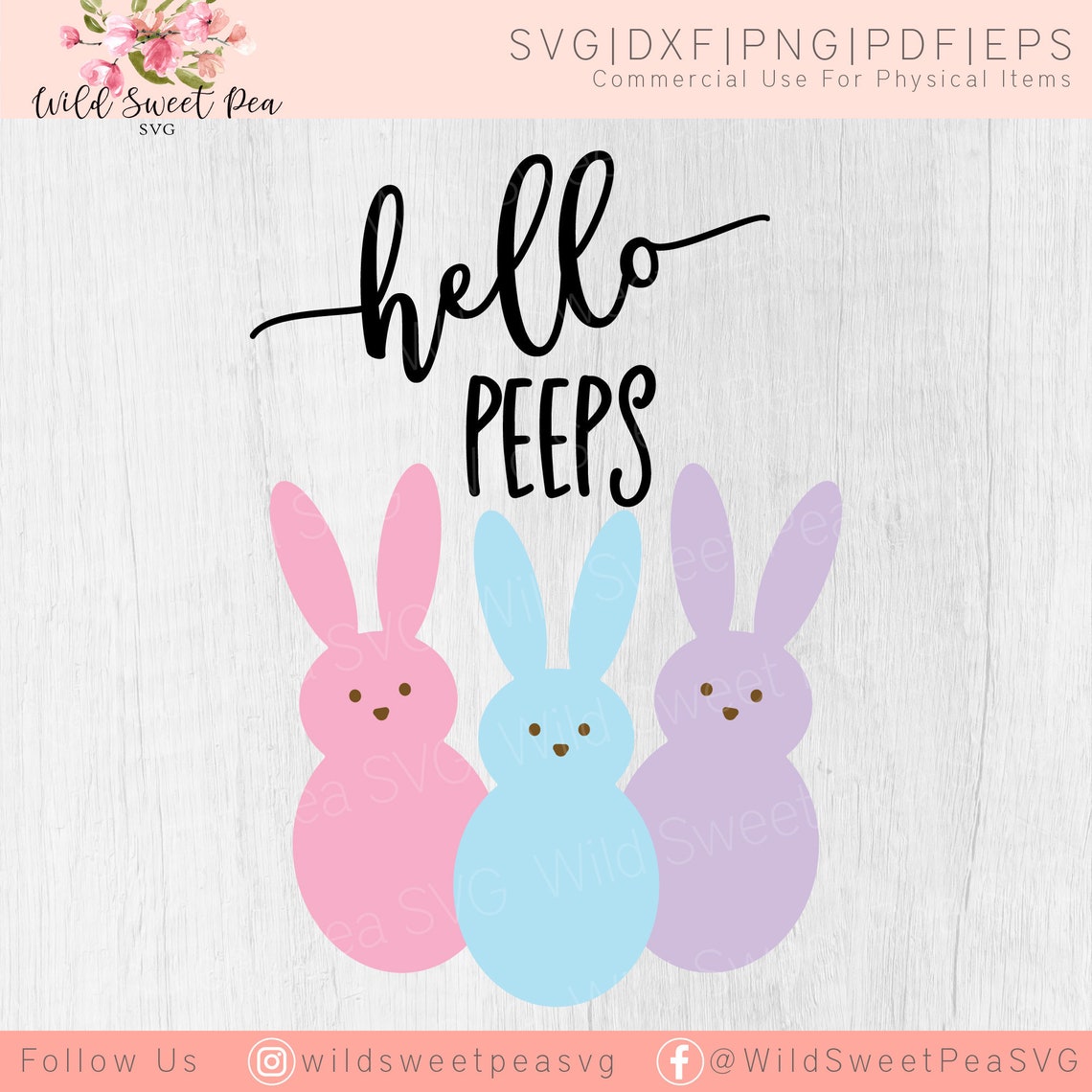 Hello Peeps Svg, Easter Svg, Bunny Cut File, Easter Cut File, Easter ...