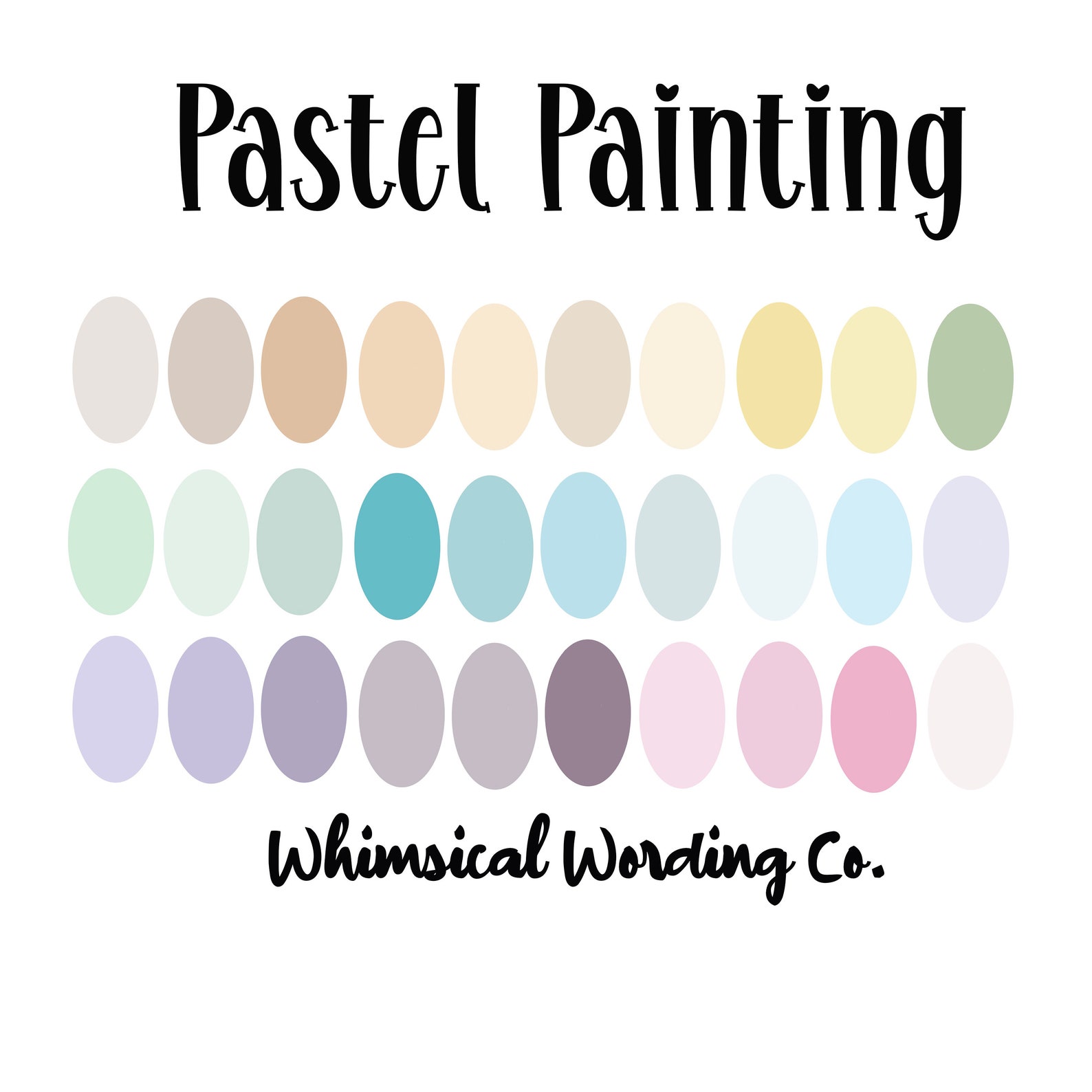 Pastel Painting Procreate Color Palette Easter kawaii - Etsy