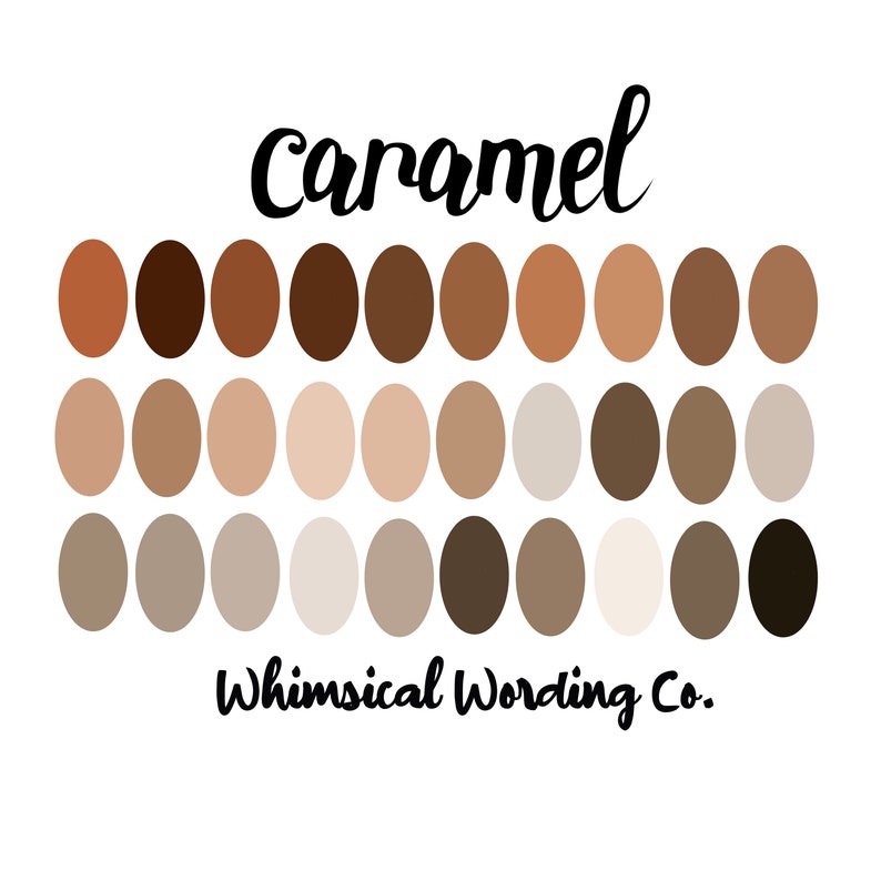 Caramel| Procreate |color Palette | Skin Tones | Tan | Brown - Etsy