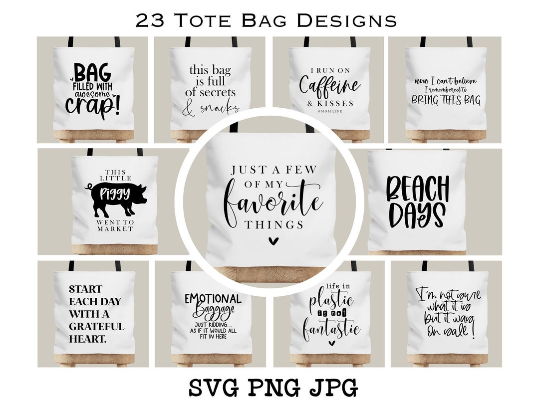23 Tote Bag Design SVG Bundle | Tote Bag SVG Jpg | Shopping Svg | Tote ...