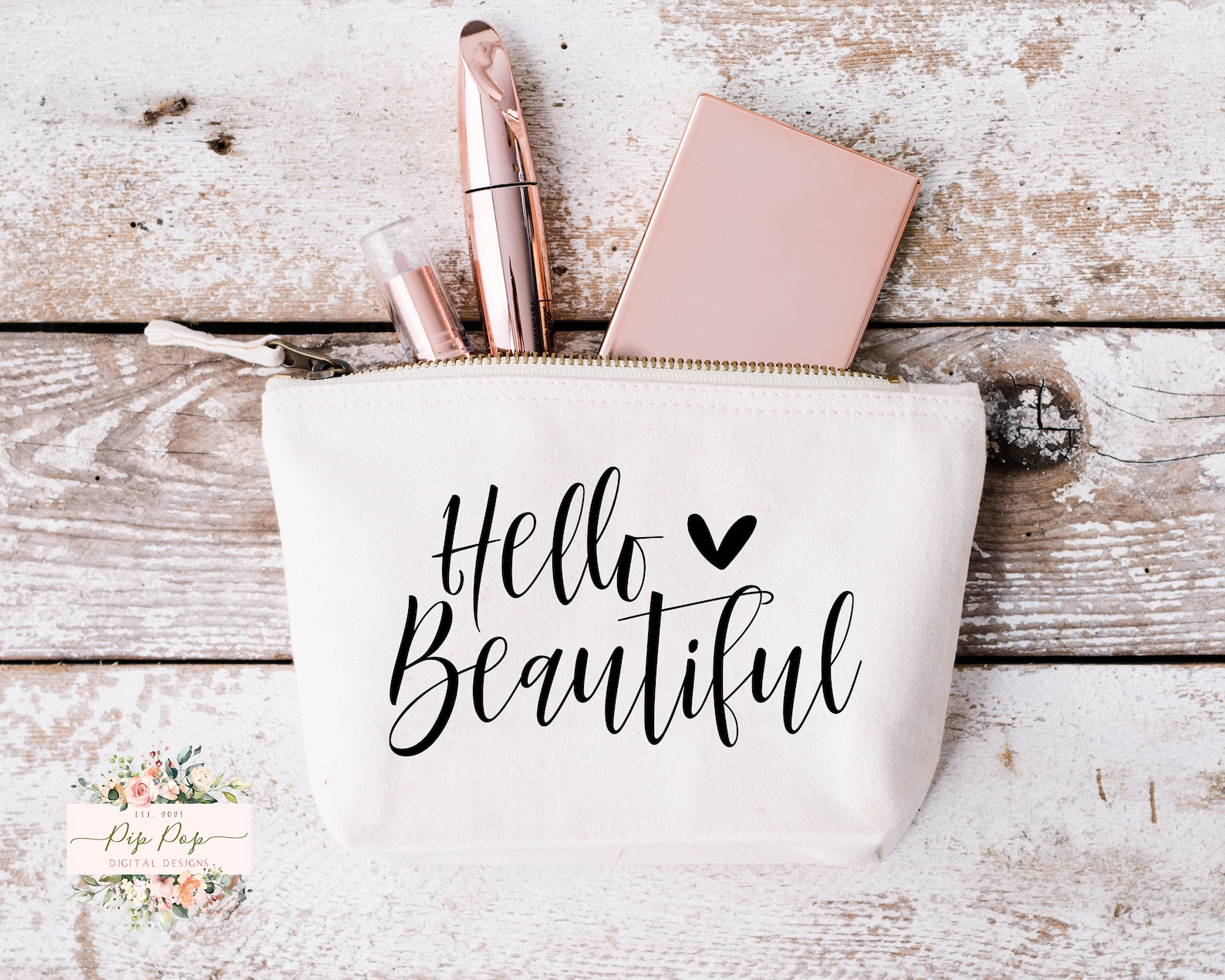 Hello Beautiful SVG | Make up Bag Svg | JPEG | Tote Bag | PNG ...