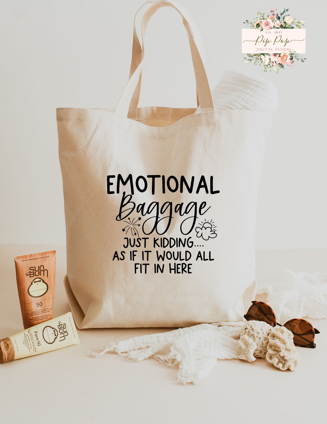 Emotional Baggage SVG | Tote Bag Svg | JPEG | Funny Tote Bag Design ...