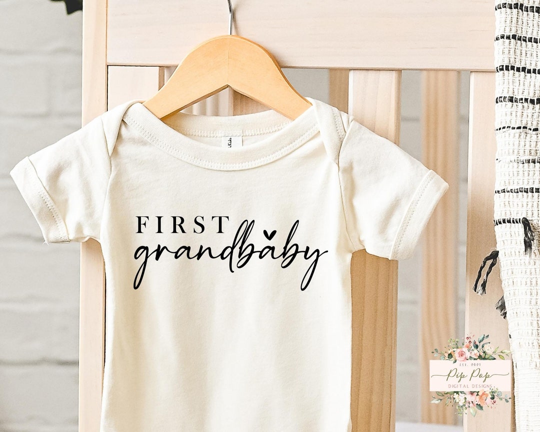First Grandbaby SVG | Baby Announcement Svg | Onesie Svg | Baby ...