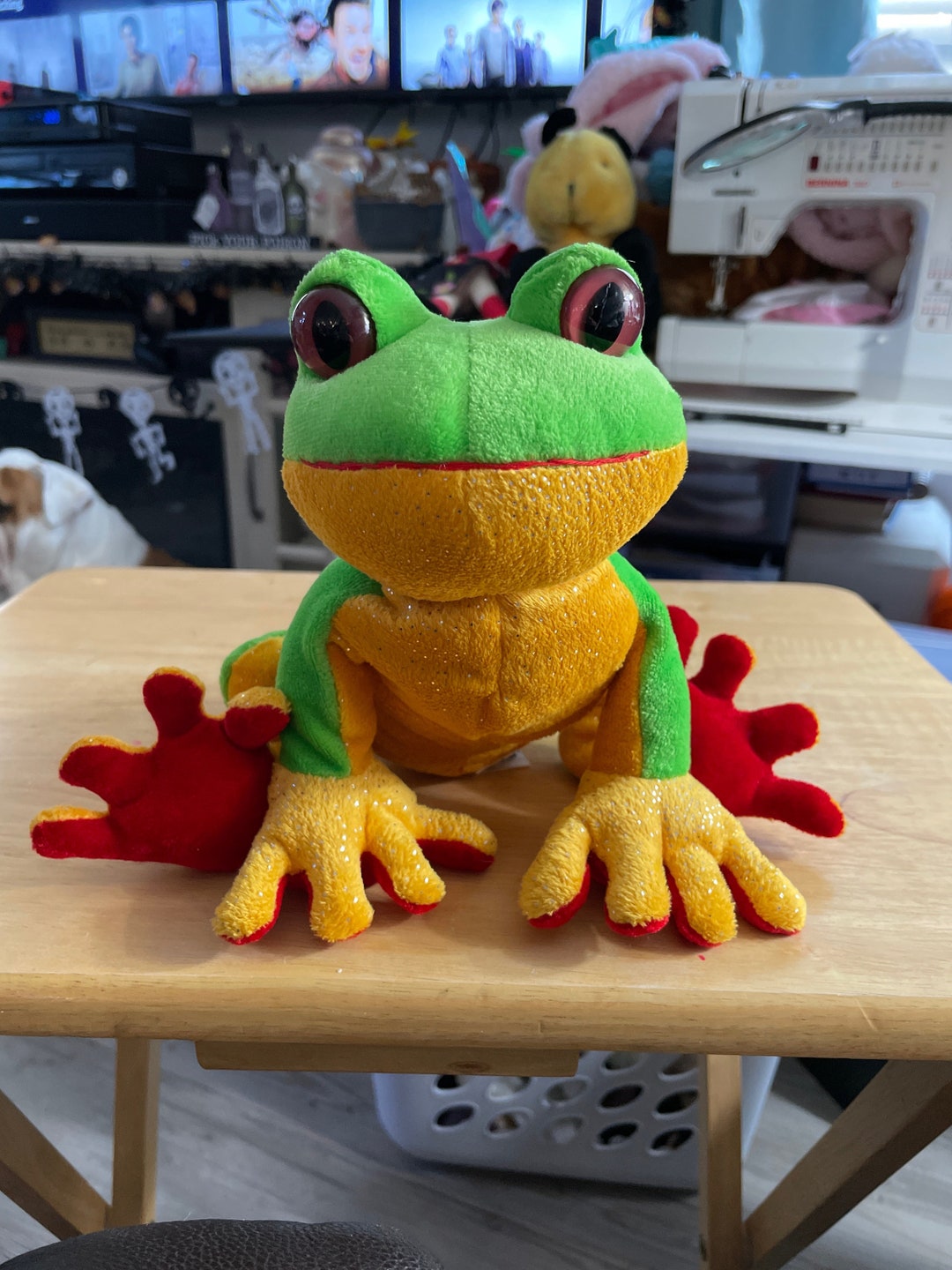 Webkinz Green,yellow and Red Tree Frog Plush. No Code. Excellent ...