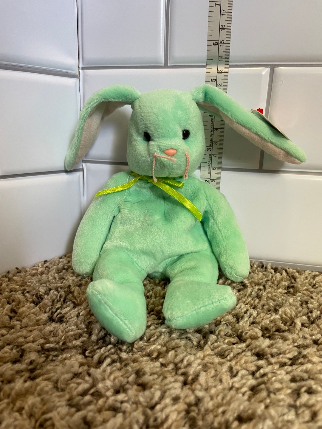 Ty Beanie Babies Hippity the Green Bunny Plush NWT - Etsy