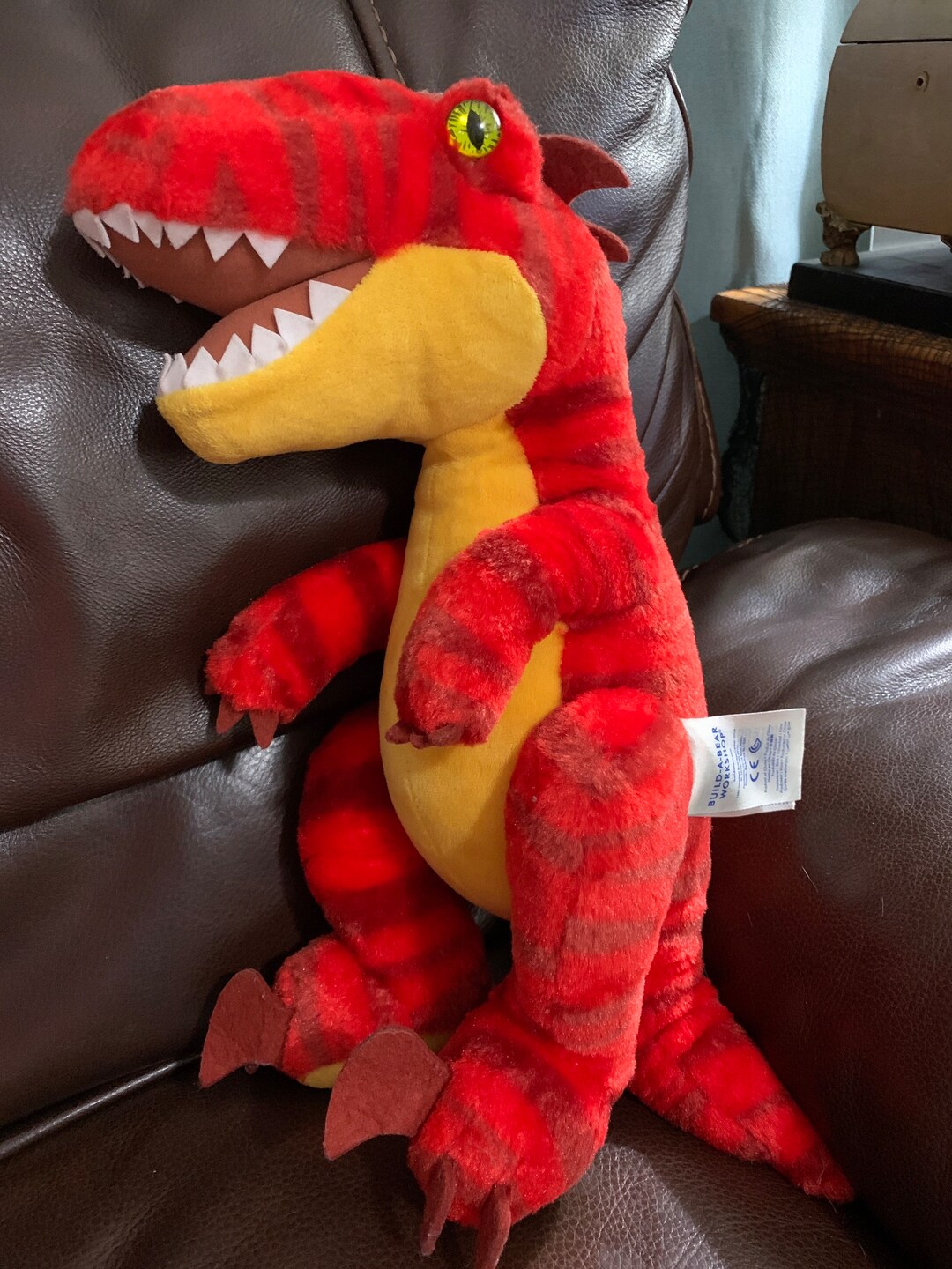 Build A Bear Red Raptor Dinosaur Plush. EUC - Etsy