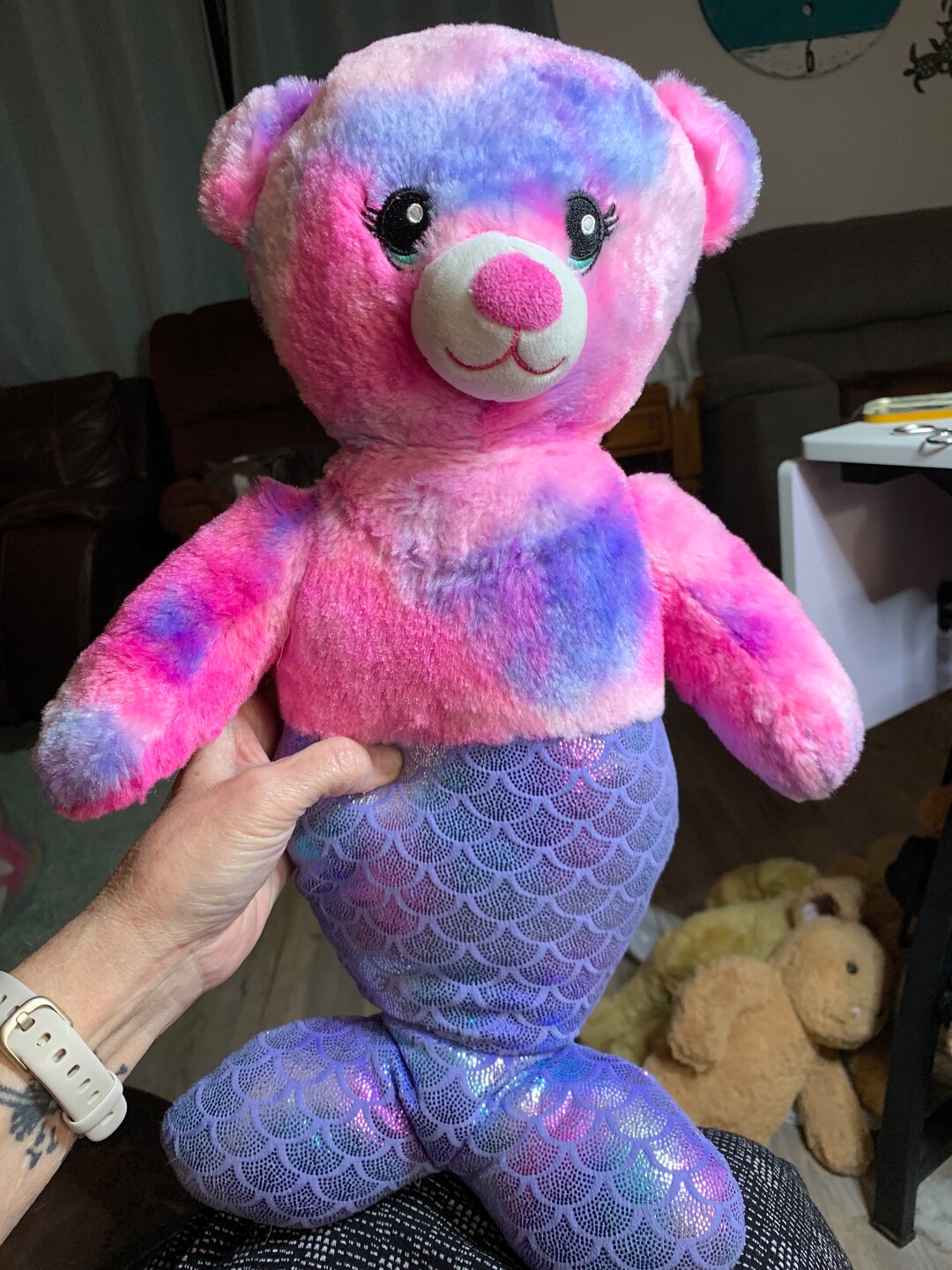 Build A Bear Magical Mer-bear Mermaid Plush. Blues Pinks and Purple. 17 ...
