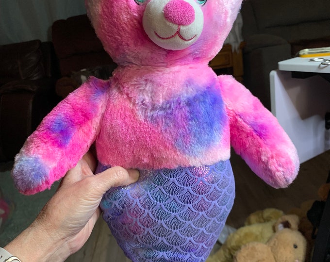 Build A Bear Magical Mer-bear Mermaid Plush. Blues Pinks and Purple. 17 ...