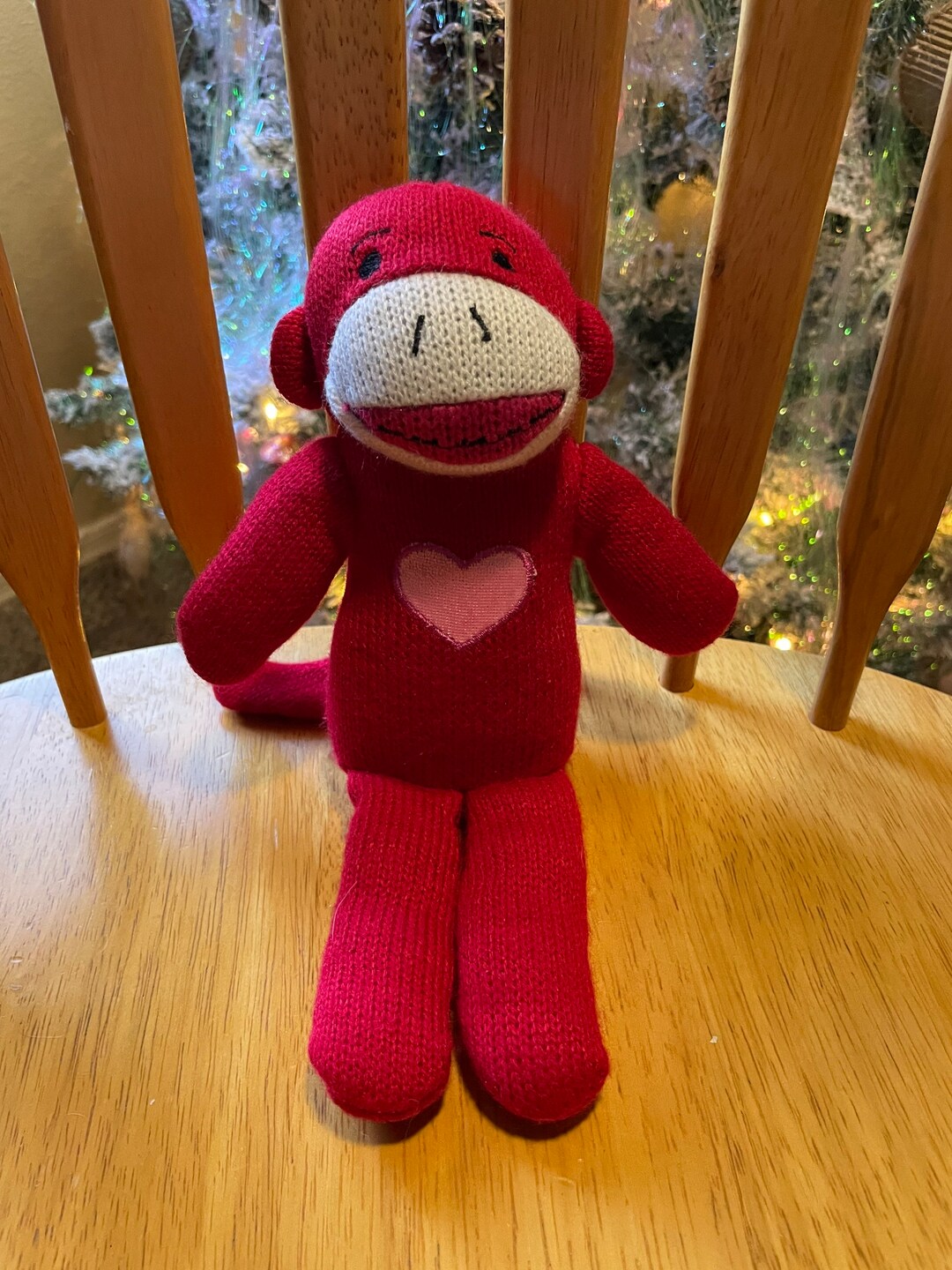 Dan Dee Sock Monkey 9” Red Embroidered Heart Stuffed Animal - Etsy