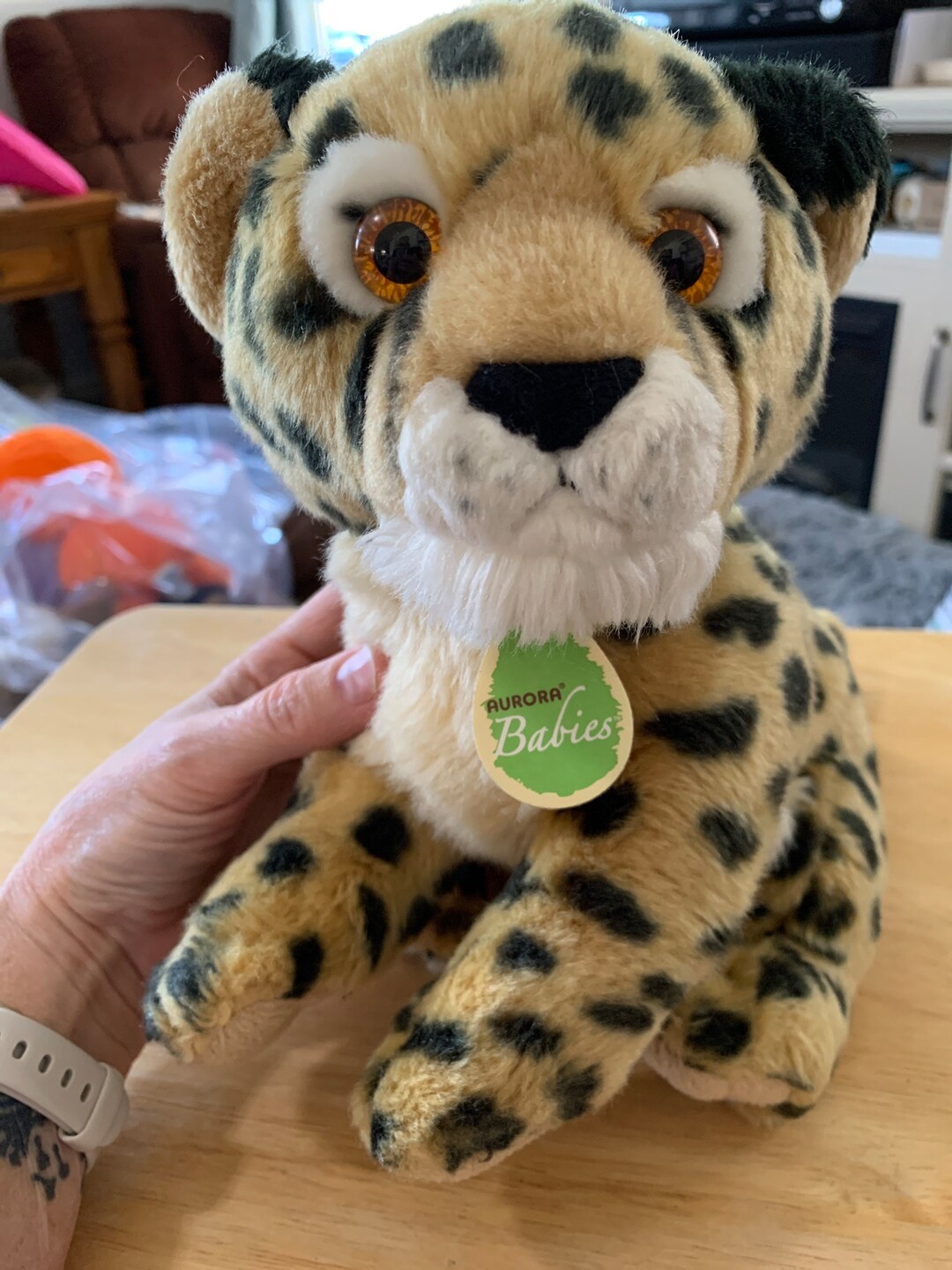 Aurora Babies Cheetah Leopard Cat Kitten Plush. 10” Tall. Standing ...