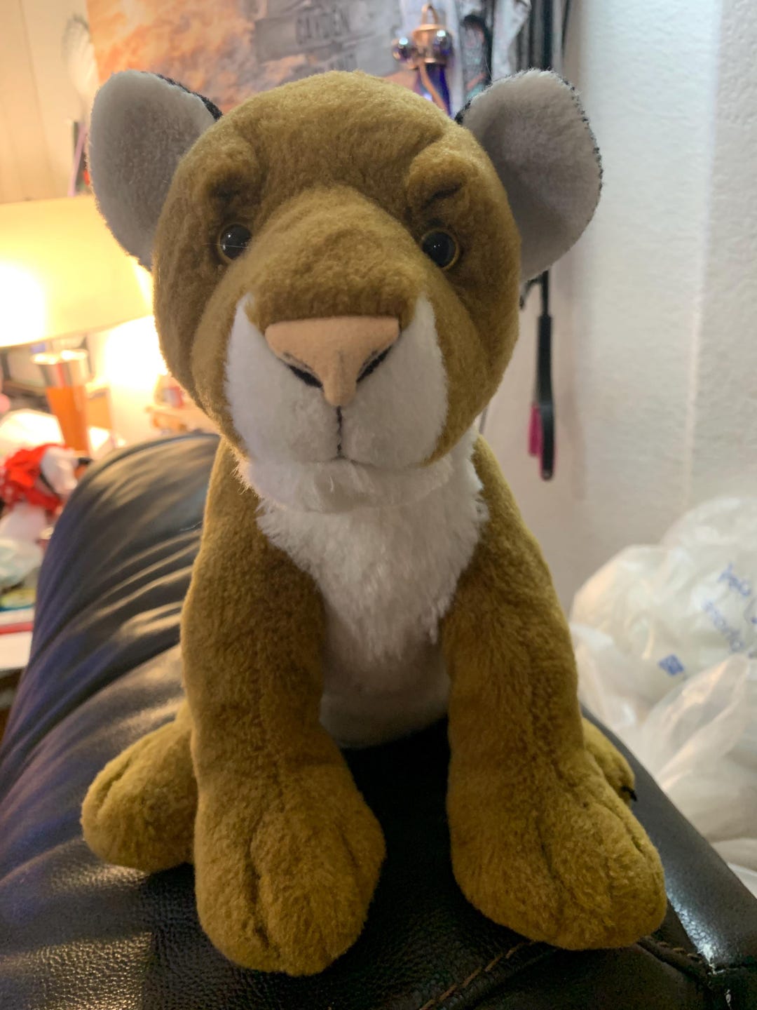Mountain Lion, Puma, Cougar Plush. Smooth Coat. Brown, Tan and White ...