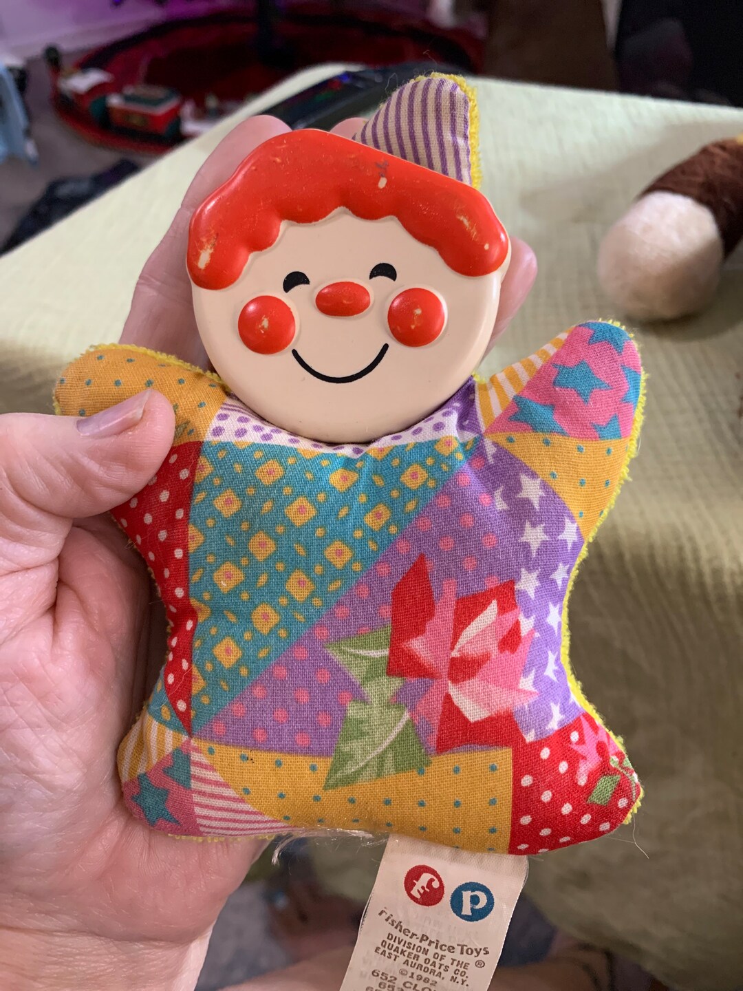 Fisher Price Clown Patchwork Baby Rattle 1982 652 - Etsy