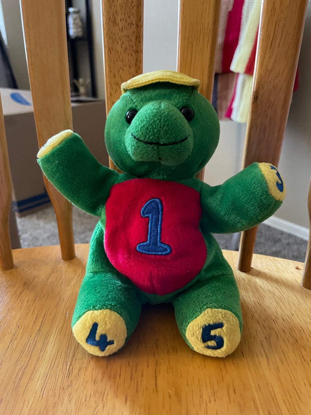 8” Bookpack Buddies Numbers Green Turtle Bean Plush Publications ...
