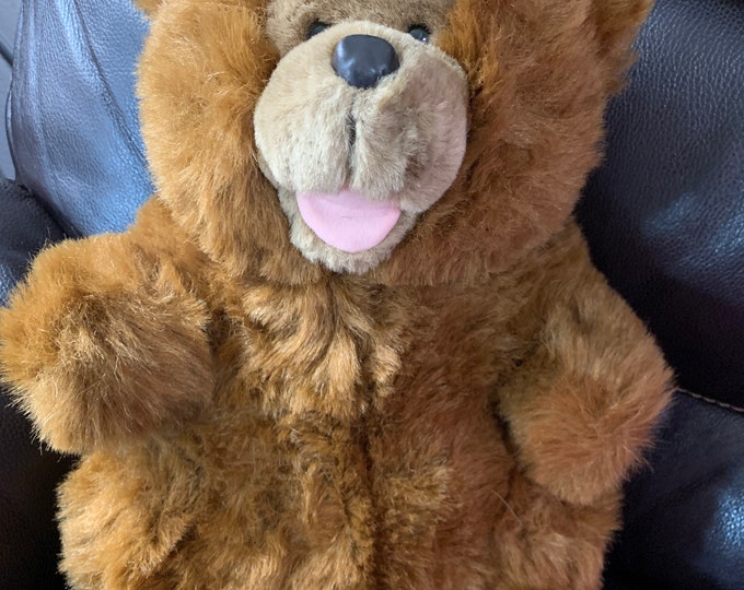 Vintage Fine Toy Co Brown Bear Pink Open Mouth Super Happy Bear! Plush ...