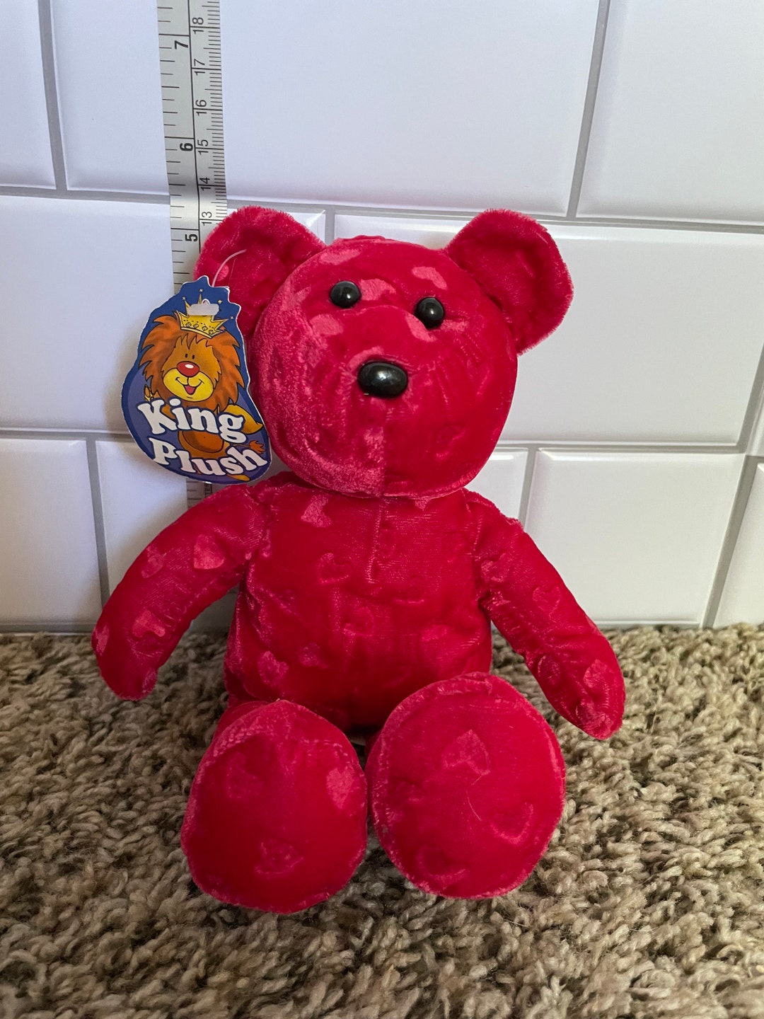 King Plush Red Velvet Bear - Etsy