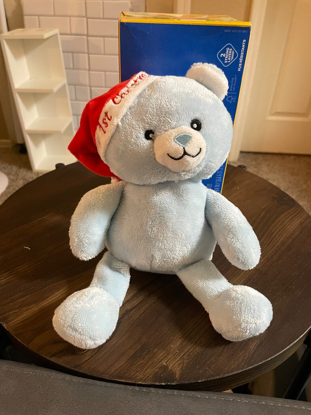 Baby's 1st My First Christmas Blue Teddy Bear Plush - Etsy