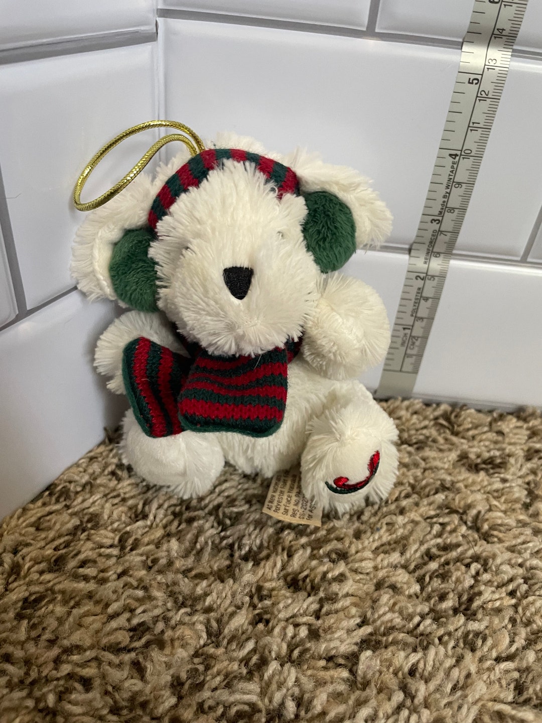 Hugfun International White Christmas Holiday Teddy Bear Plush - Etsy