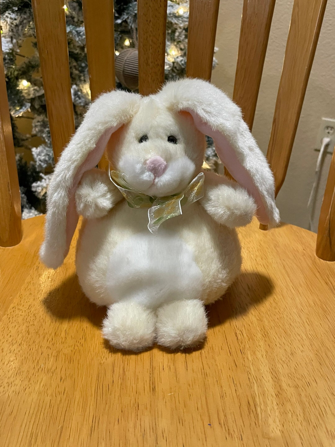 Vintage Sitting White Bunny Rabbit Stuffed Animal Plush Toy - Etsy