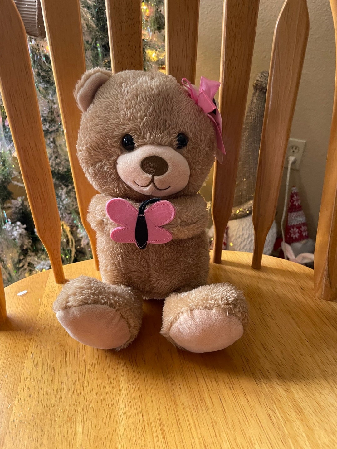Hallmark Bear Brown Teddy Bear With Pink Butterfly Plush NWT - Etsy