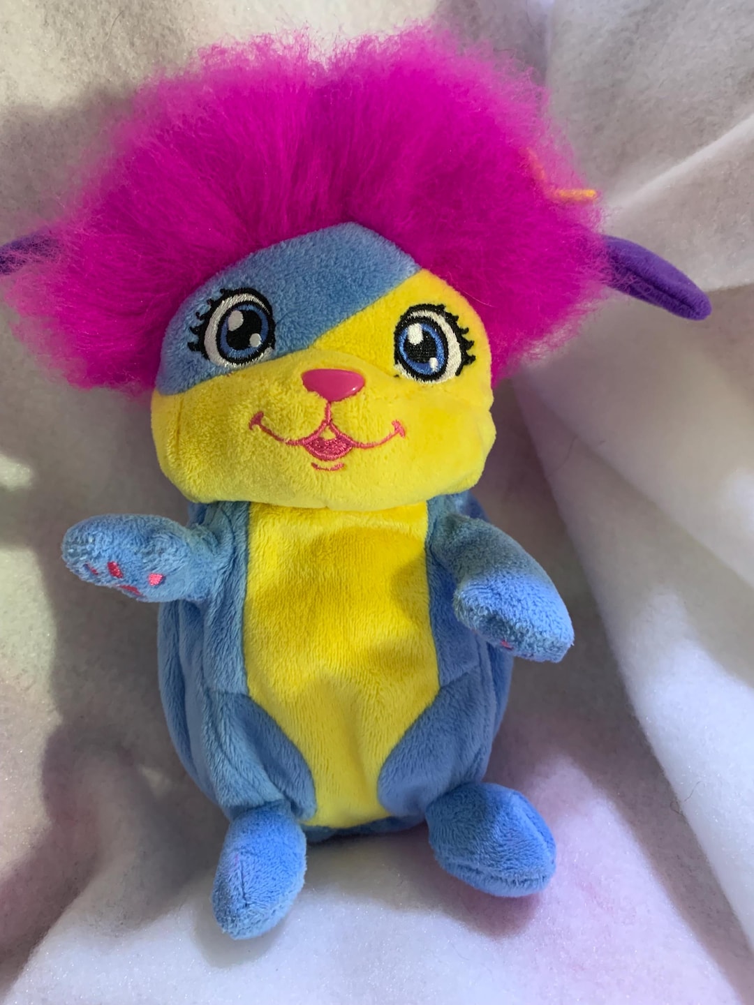 Popples Lulu Pink, Blue and Yellow Plush. Small. Excellent Condition ...