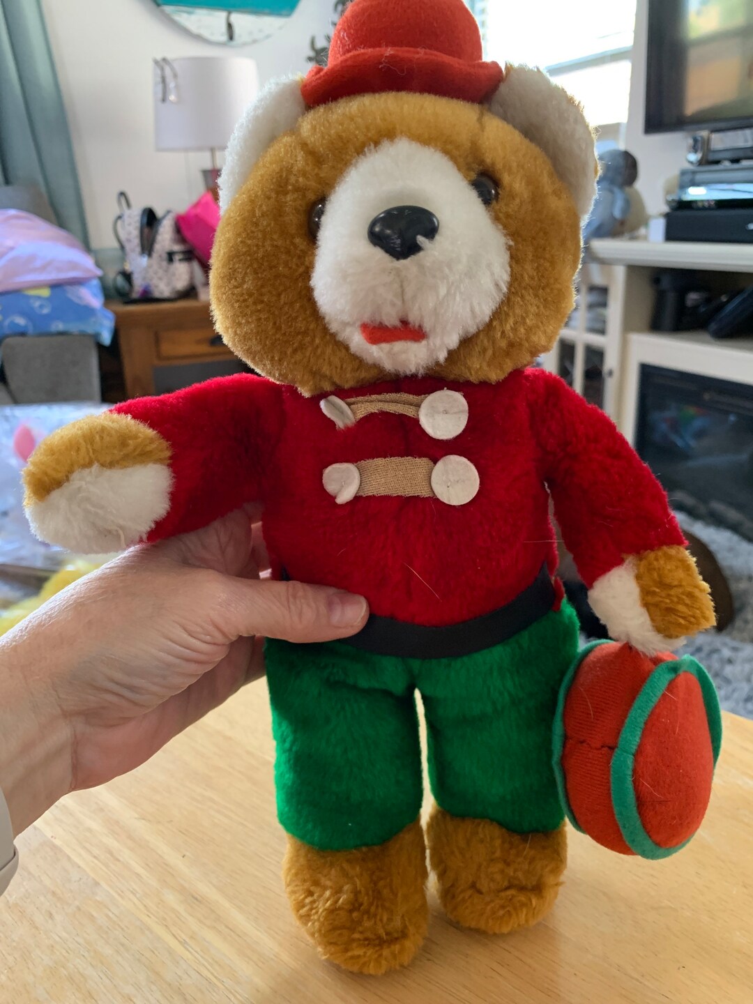 Christmas Holiday Drummer Teddy Bear Stuffed Animal Plush Toy Vintage ...