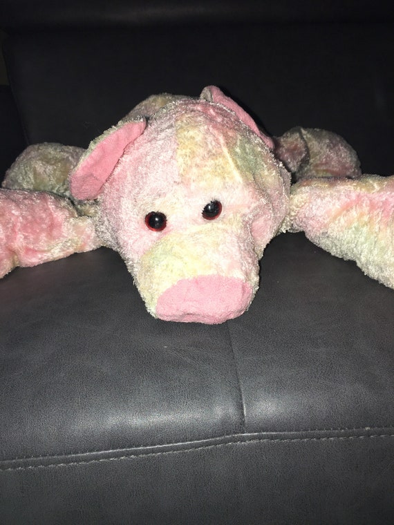 Vintage Adorable Pastel Blue and Pink Large Soft Pig Plush | Etsy