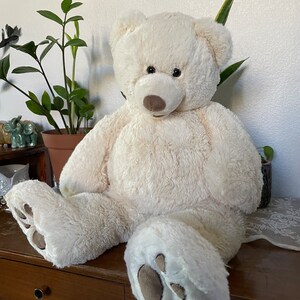 Hugfun Cream/beige Teddy Bear With Open Mouth. Approximately 25” - Etsy