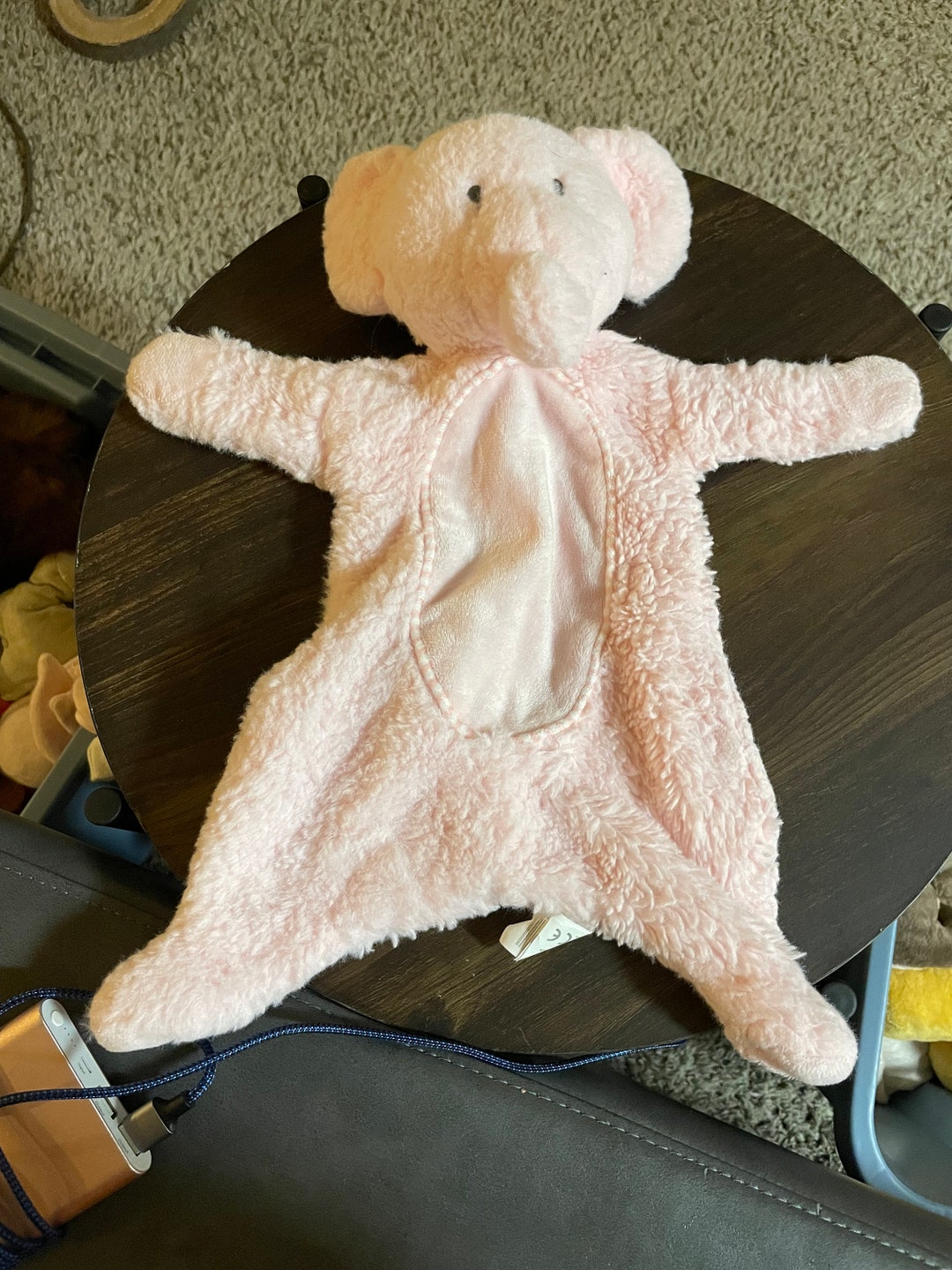 Kellytoy Pink Crinkle Elephant Lovey Plush - Etsy