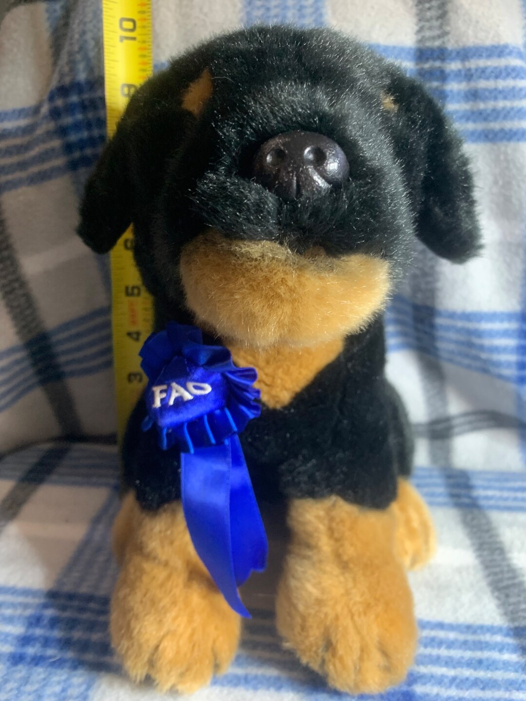 FAO Schwarz Rottweiler Dog Plush Blue Ribbon. Toys R Us. Excellent ...