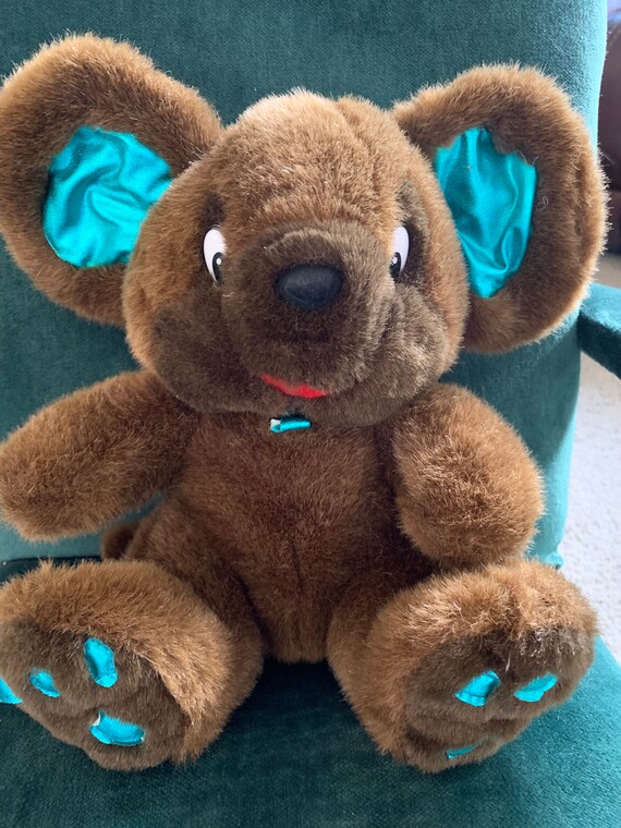 Vintage Brown and Blue Baby Mouse Stuffed Animal Plush Toy - Etsy