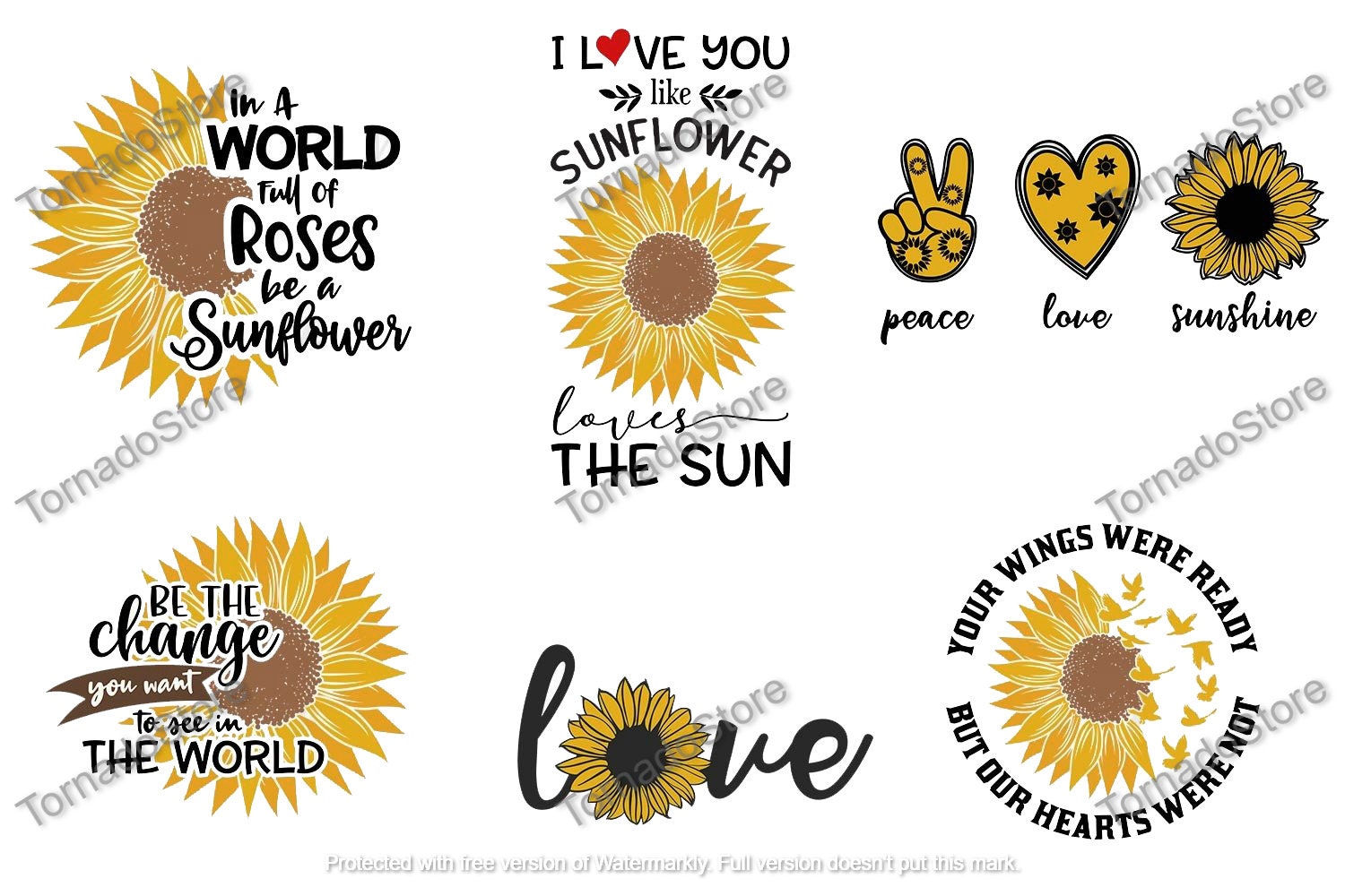 Sunflower Svg Bundle Wildflower Svg Digital Files Etsy