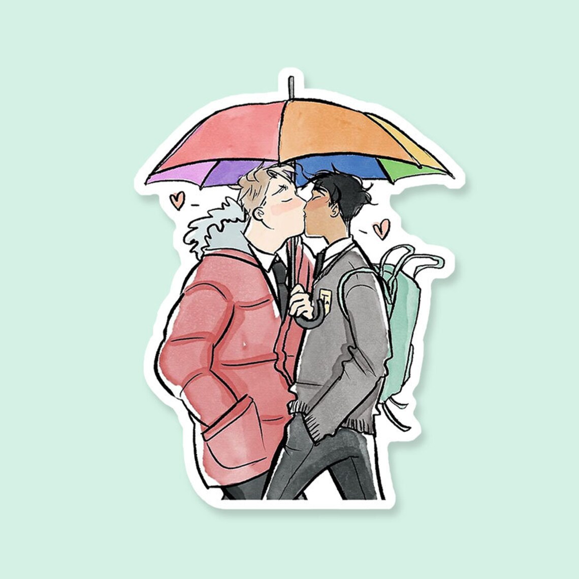 Charlie and Nick Umbrella Kiss 3in Heartstopper Title | Etsy