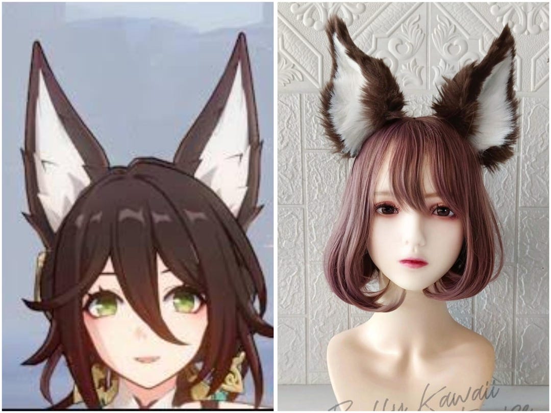 Tingyun HSR Realistic Ears - Furry Nekomimi Cosplay Fox Cat Ears Honkai ...