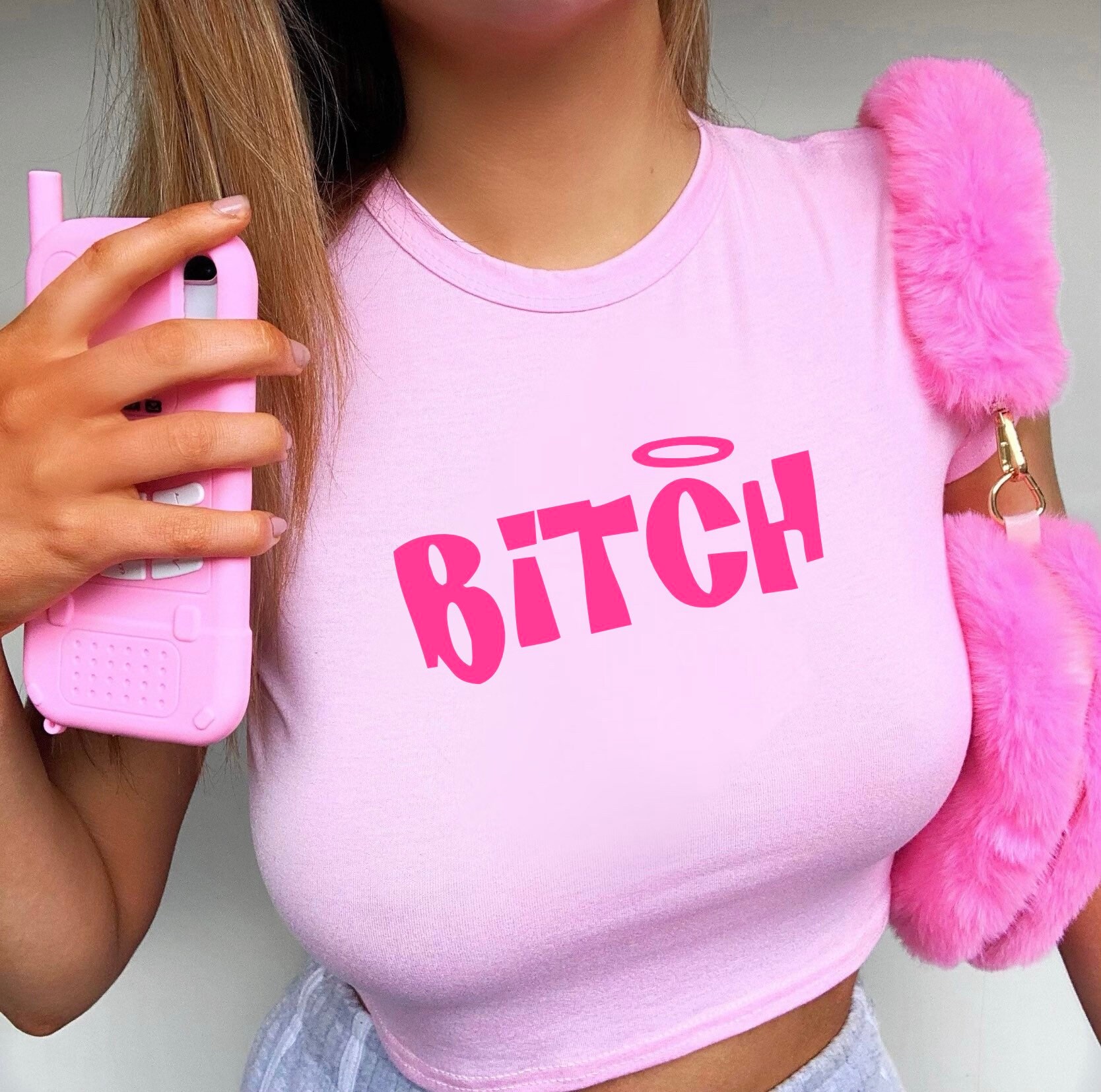 Pink Cropped T Shirt - Etsy